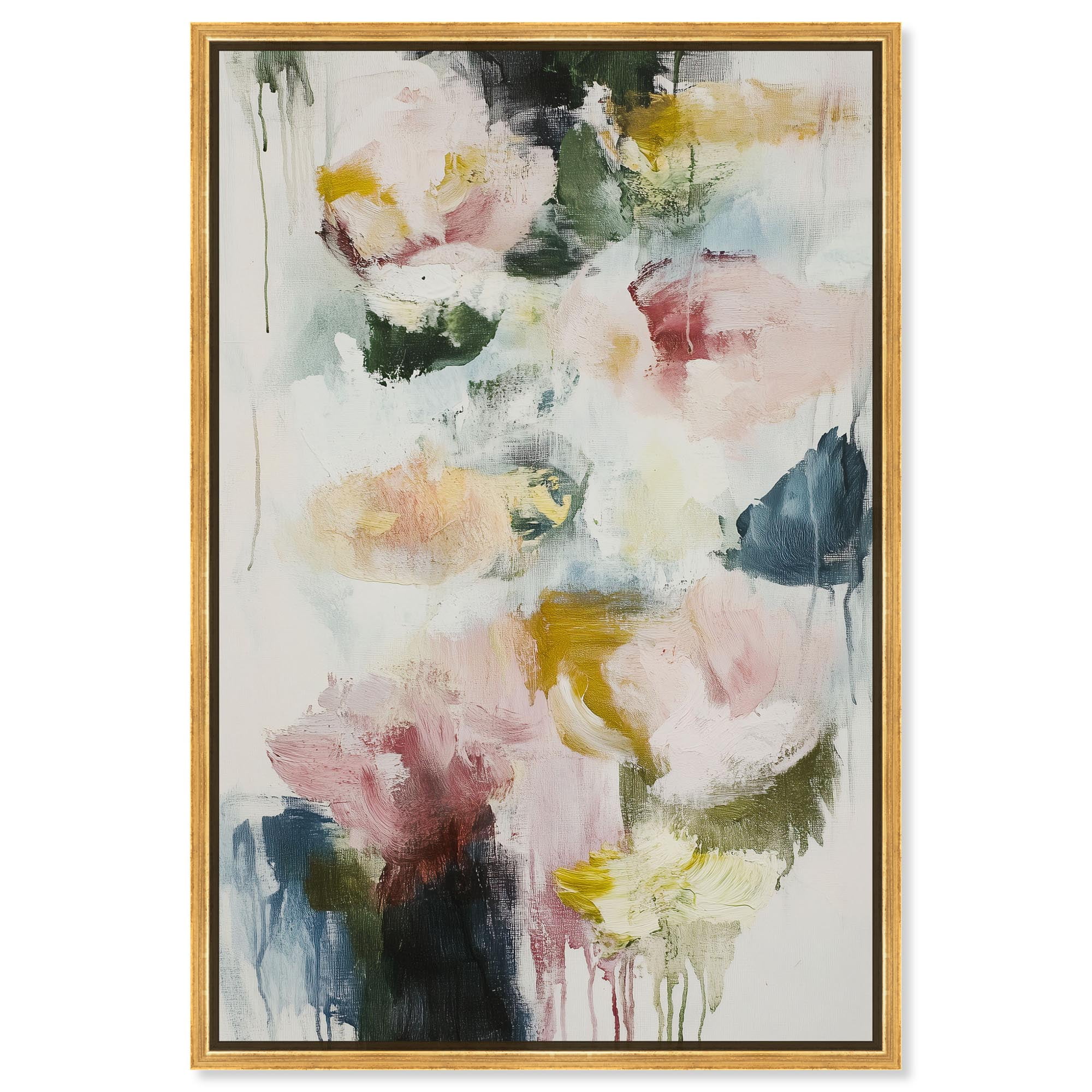 Dripping Colors I Canvas Modern Wall Decor by Art Remedy, Gold Frame ...