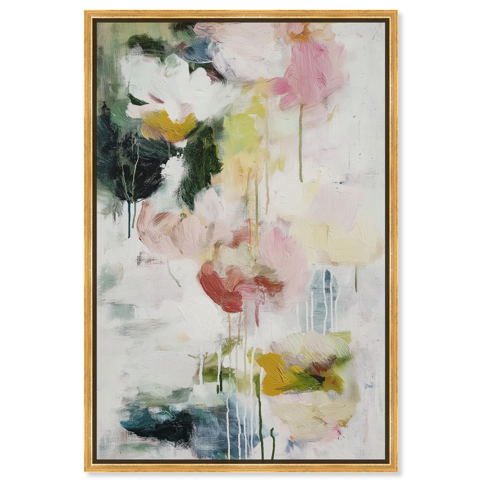 Dripping Colors III Canvas Modern Wall Decor by Art Remedy, Gold Frame ...