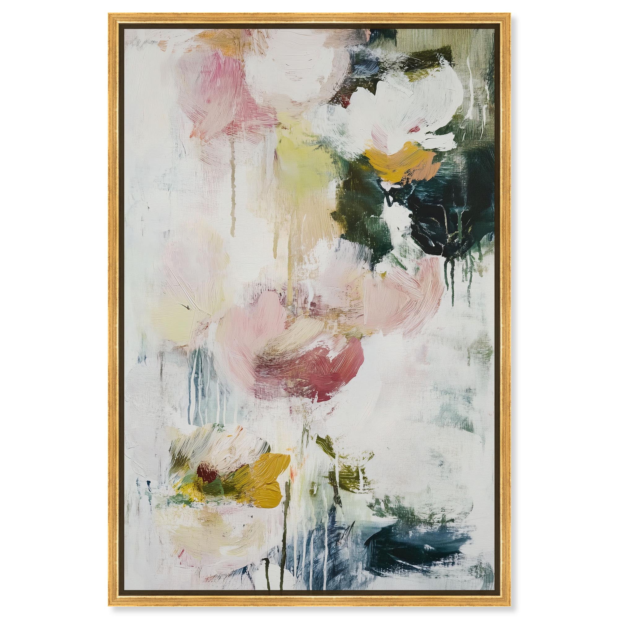 Dripping Colors IV Canvas Modern Wall Decor by Art Remedy, Gold Frame ...