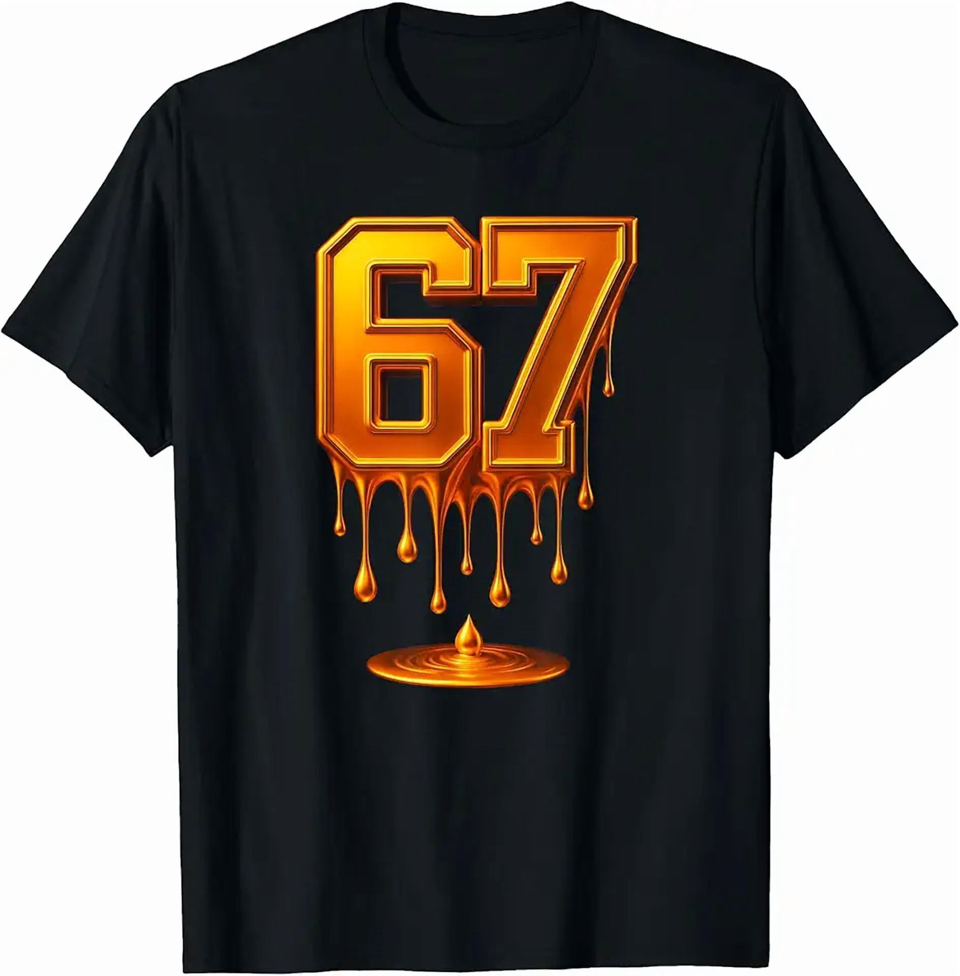 Dripping Gold 67 Meme Respect The Drip 67 Golden Aura Energy T-Shirt ...