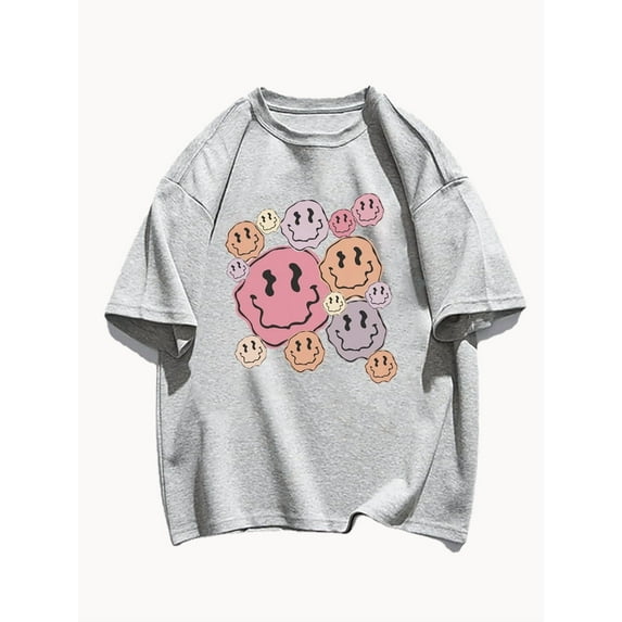 Dripping Happy Face T-Shirt - Walmart.com