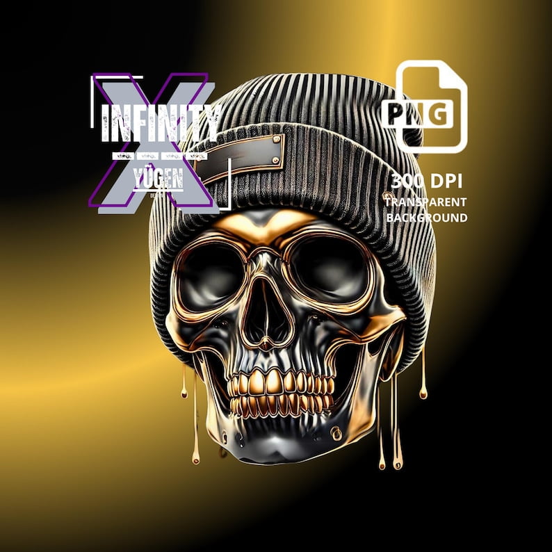 Dripping Hip Hop Skull Golden Skull Design,Colorful Skull PNG ...