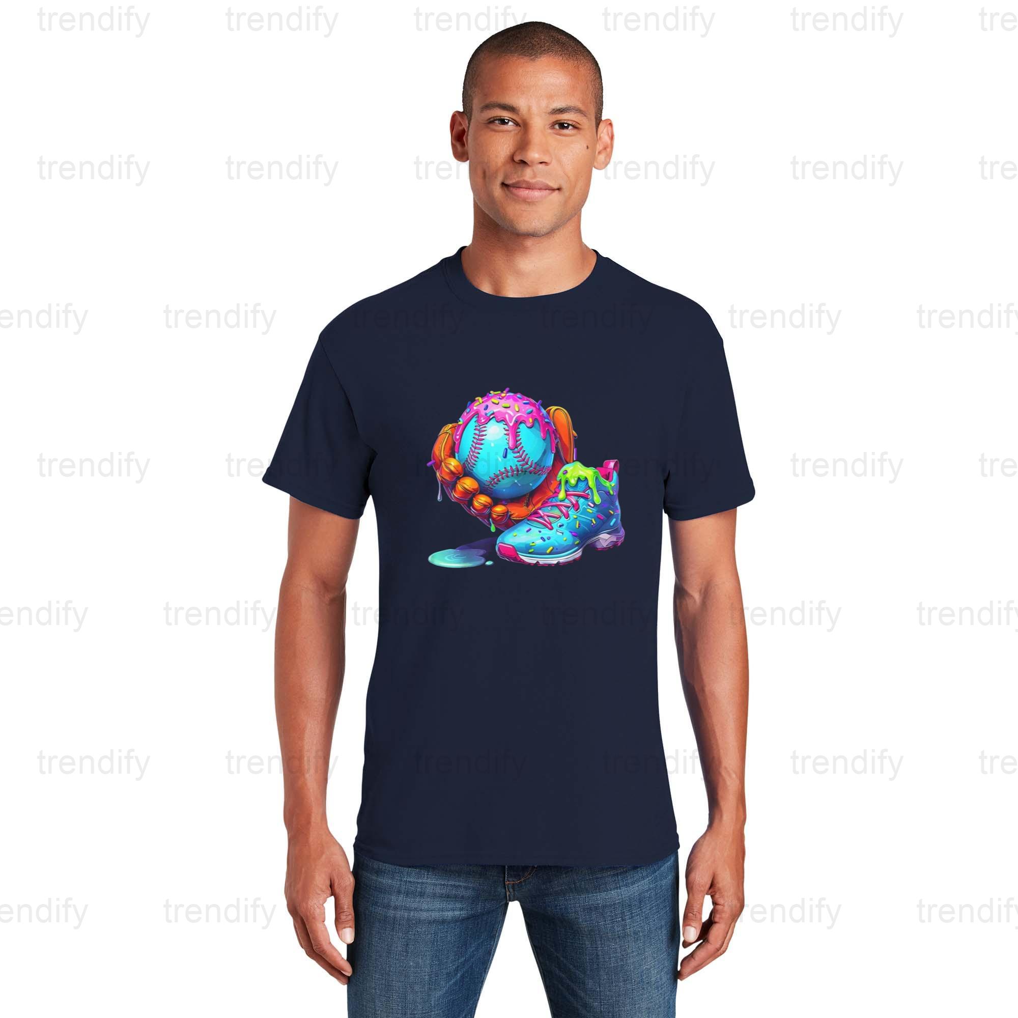 Dripping Ice Cream Cone Baseball Art for Sports Loving Youth Boys ...