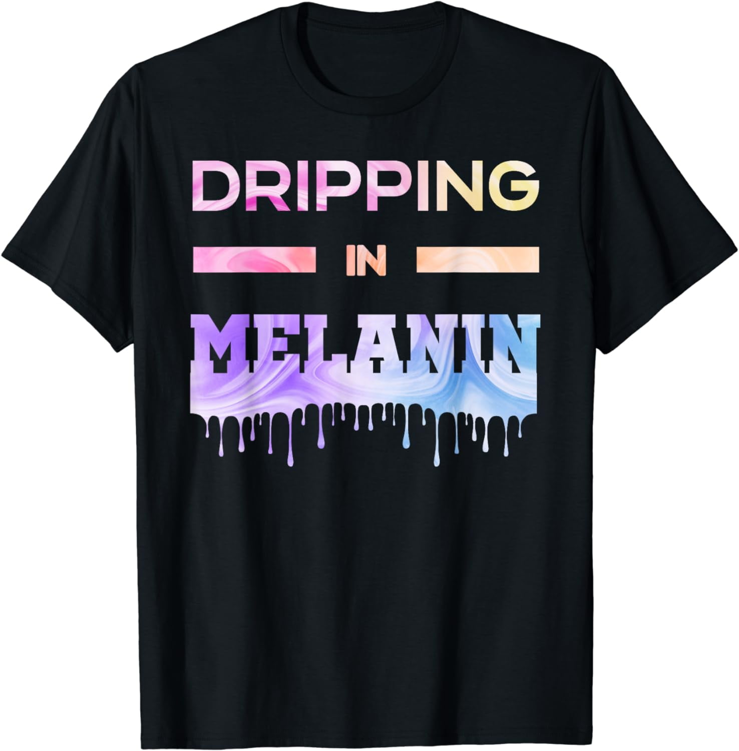 Dripping In Melanin African American Afro Heritage Race T-Shirt ...