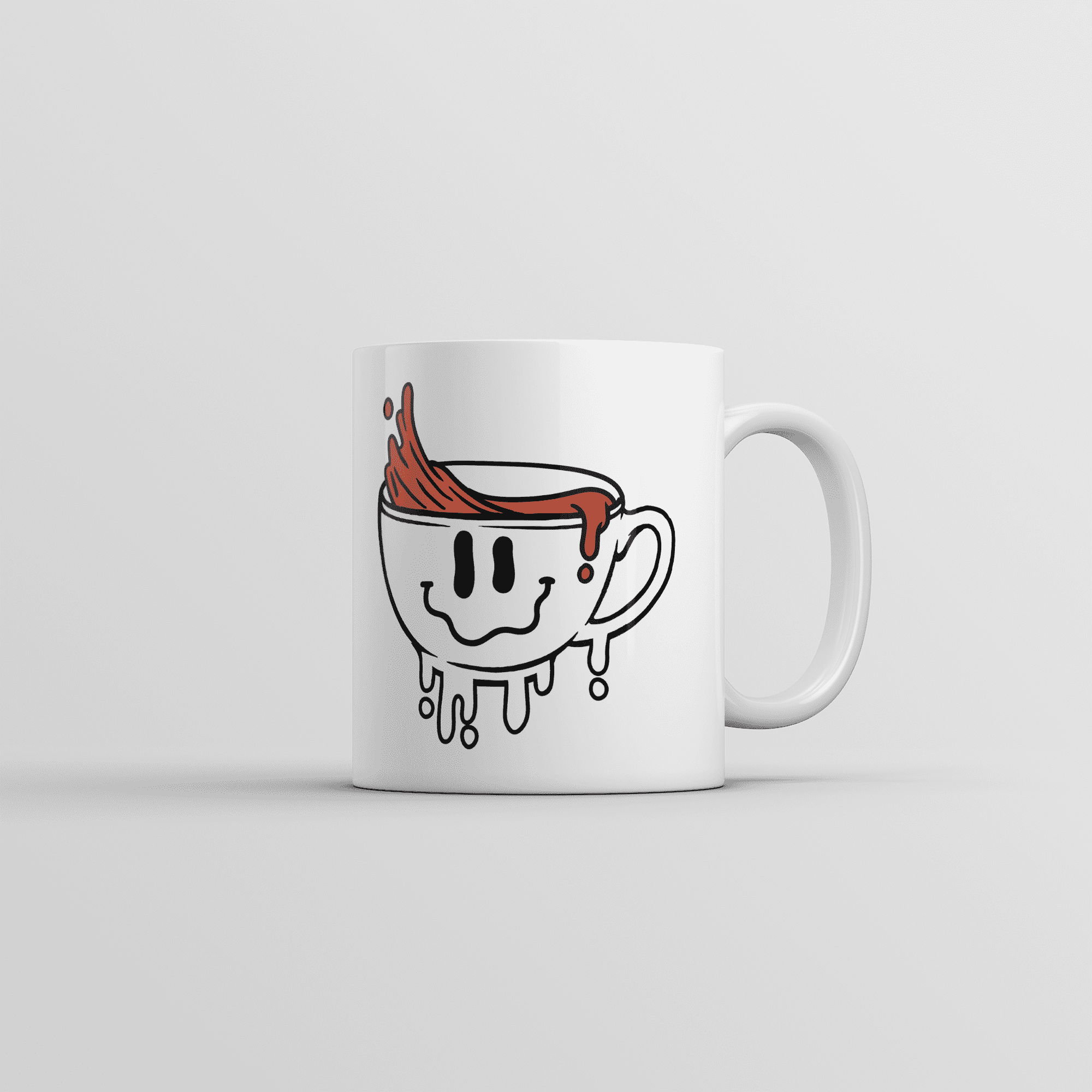 Dripping Melting Smiling Coffee Cup Mug Funny Novelty Gift Cup ...