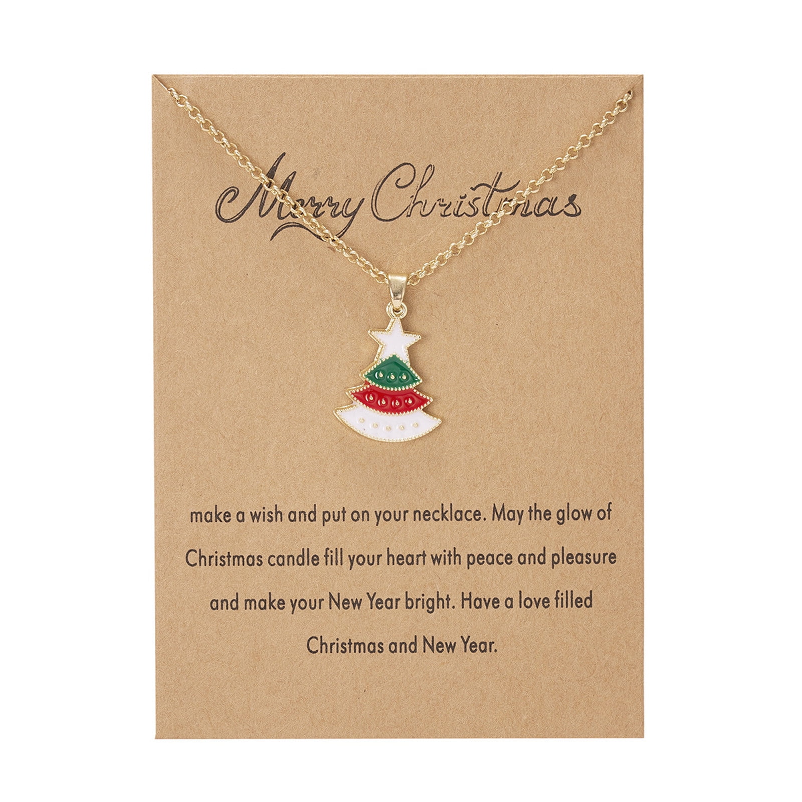 Dripping Oil Santa Snowman Necklace Wishing Painting Oiled Paper Card ...