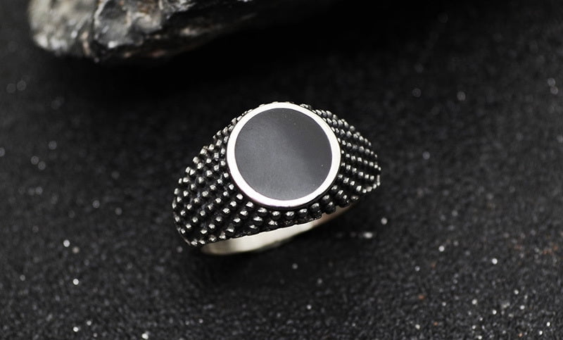 Dripping Polka Dot Square Men's Titanium Steel Ring - Walmart.com