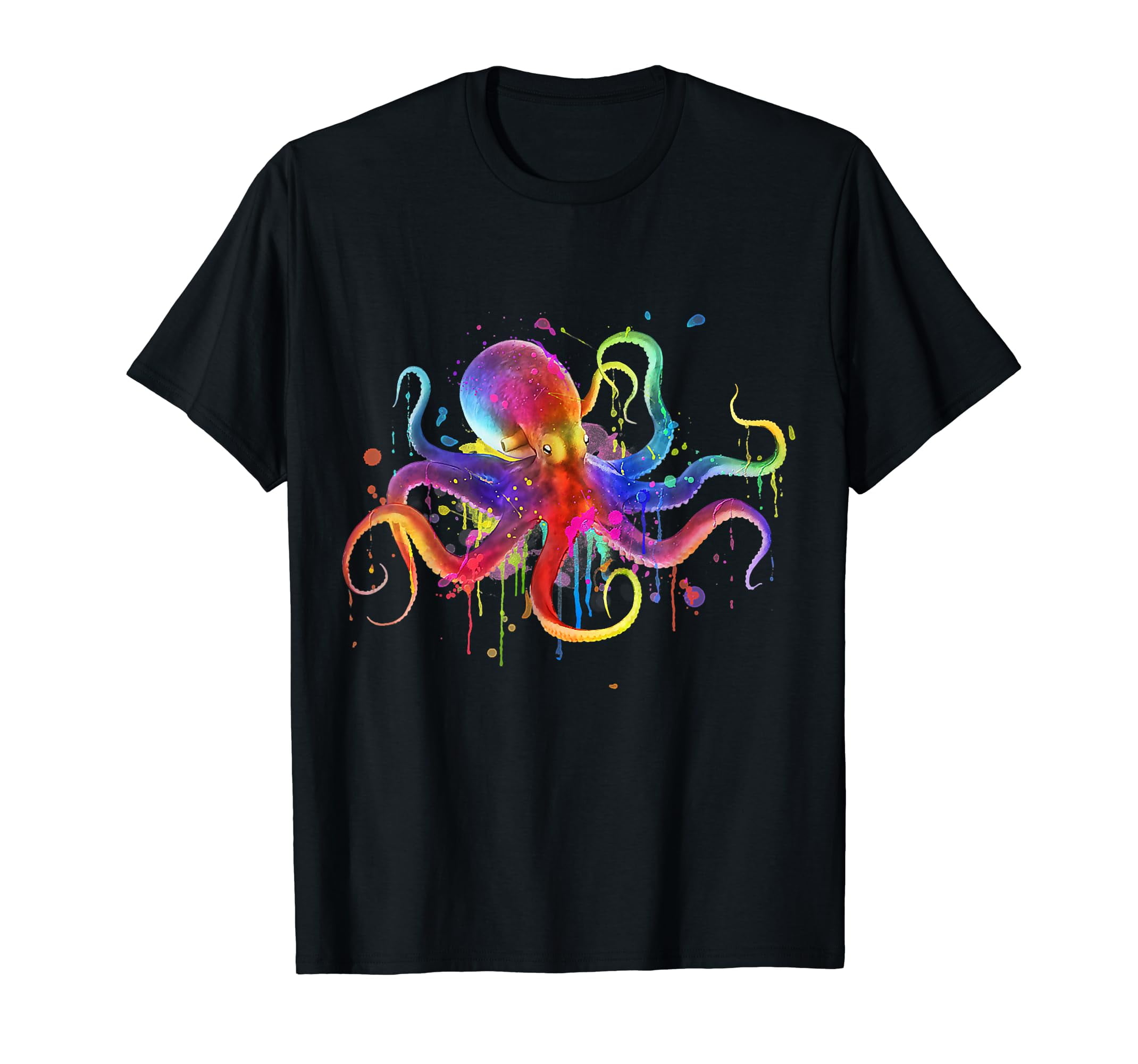 Dripping Rainbow Octopus psychedelic - Colorful Octopus T-Shirt ...