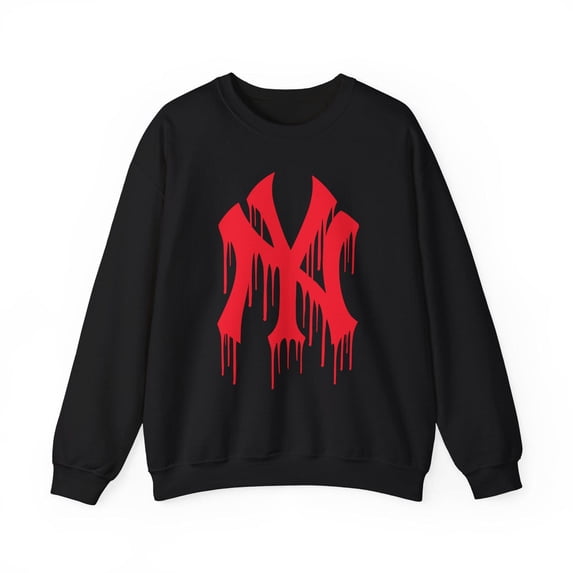 Dripping Red NY Logo Sweatshirt, Graffiti Drip Urban Street Art Style ...