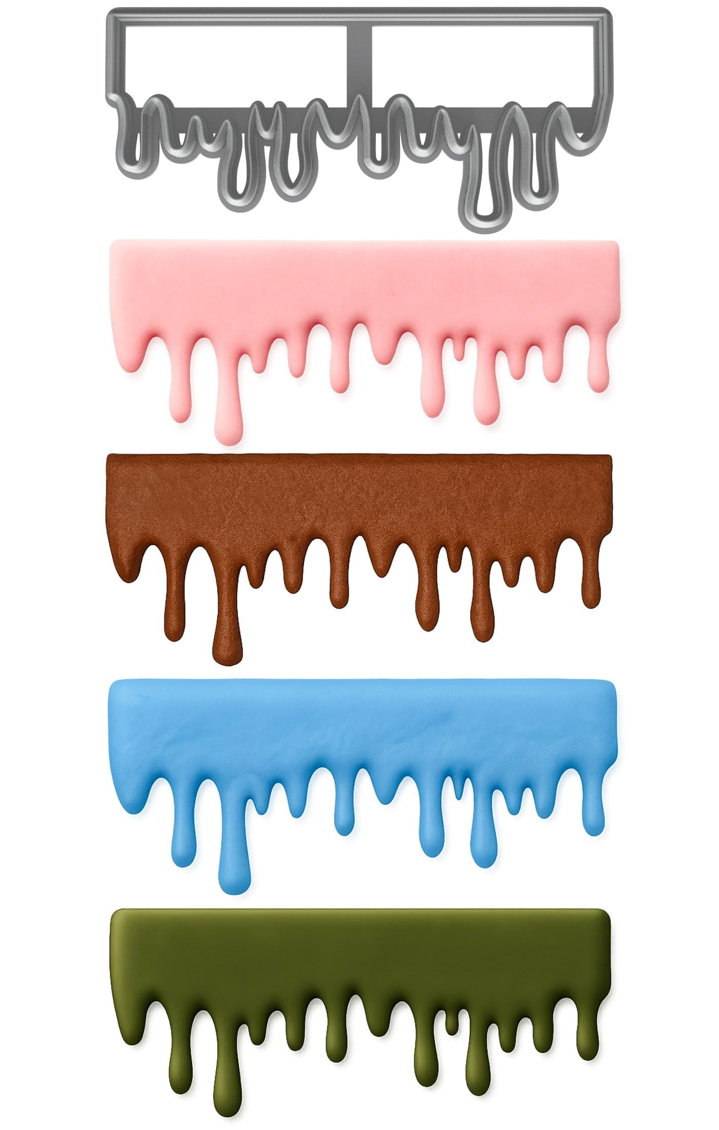 Dripping Shape Fondant Cookie Cutter 6x2.51" for Fondant Baking Clay ...