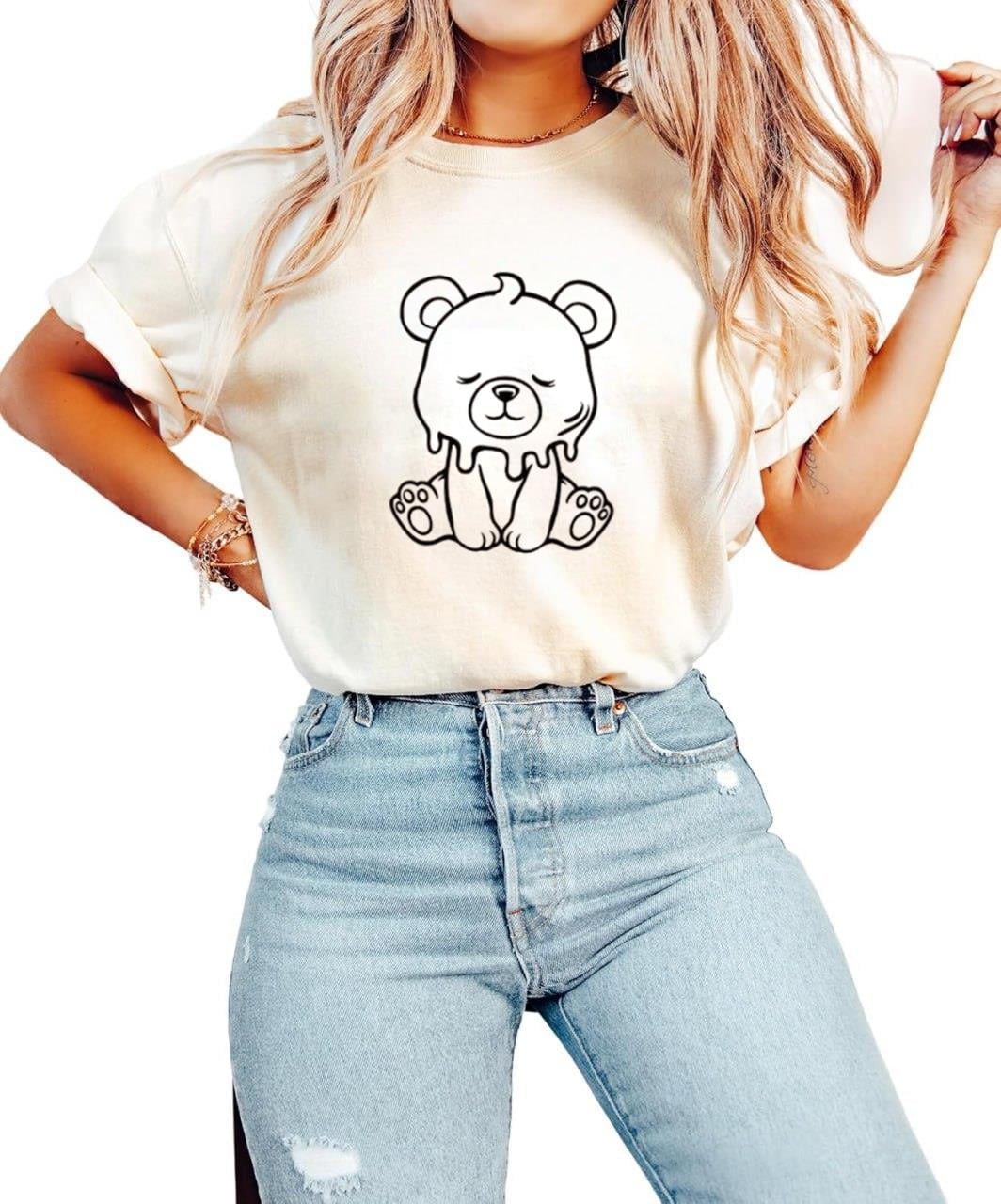 Dripping Teddy Bear Streetwear Melting Pop Comfort Color T-Shirt Cute ...