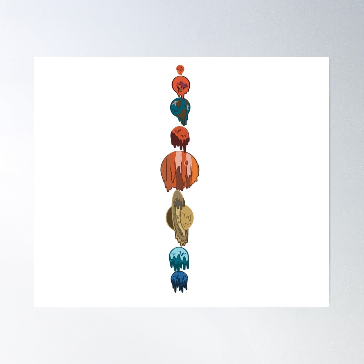 Drippy Planets Poster Wall Art, Modern Wall Decor For Living Room ...