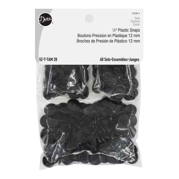 Dritz 1/2" Plastic Snap Fasteners, 60 Count - Walmart.com
