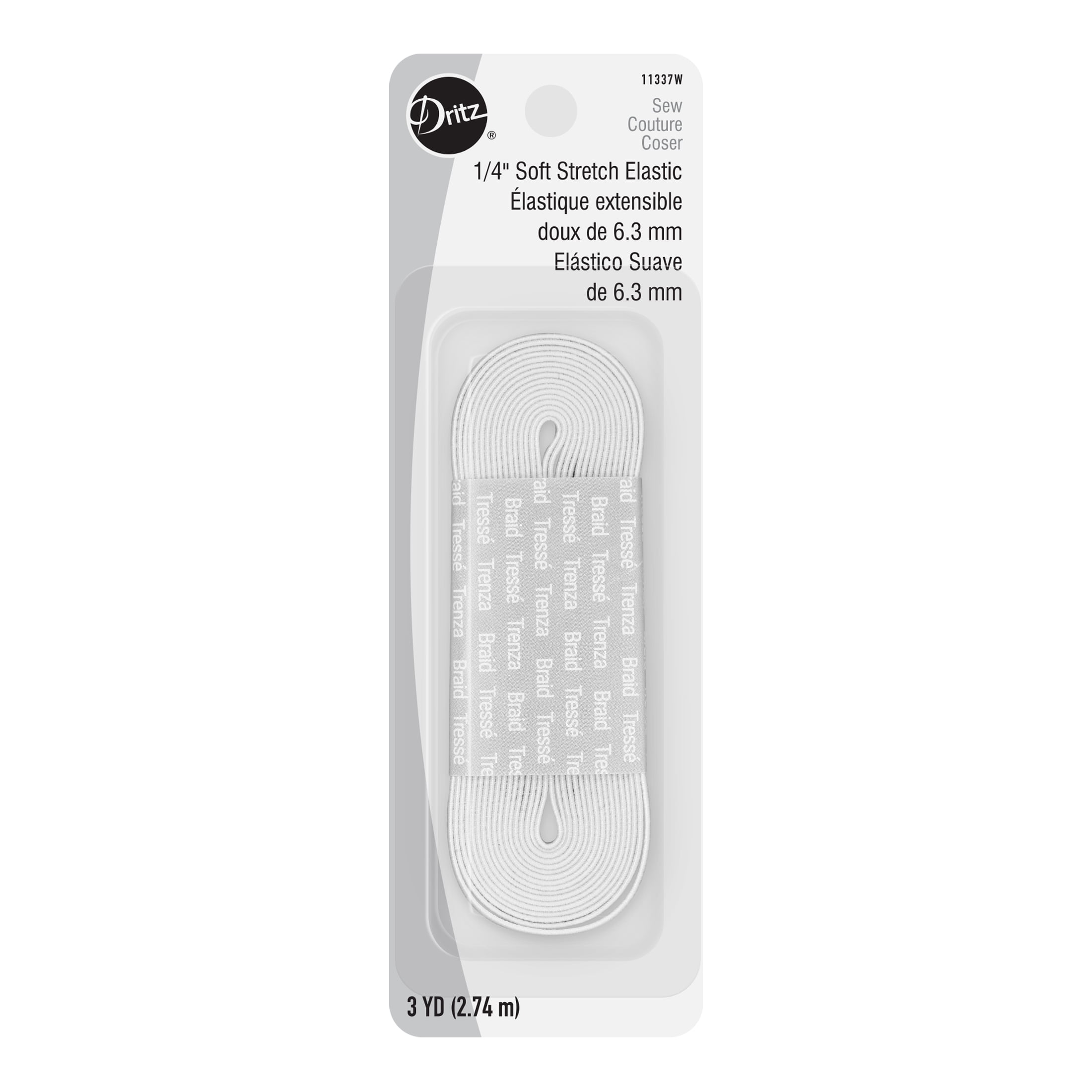 Dritz 1/4" Soft Stretch Elastic, 3 yd. - Walmart.com