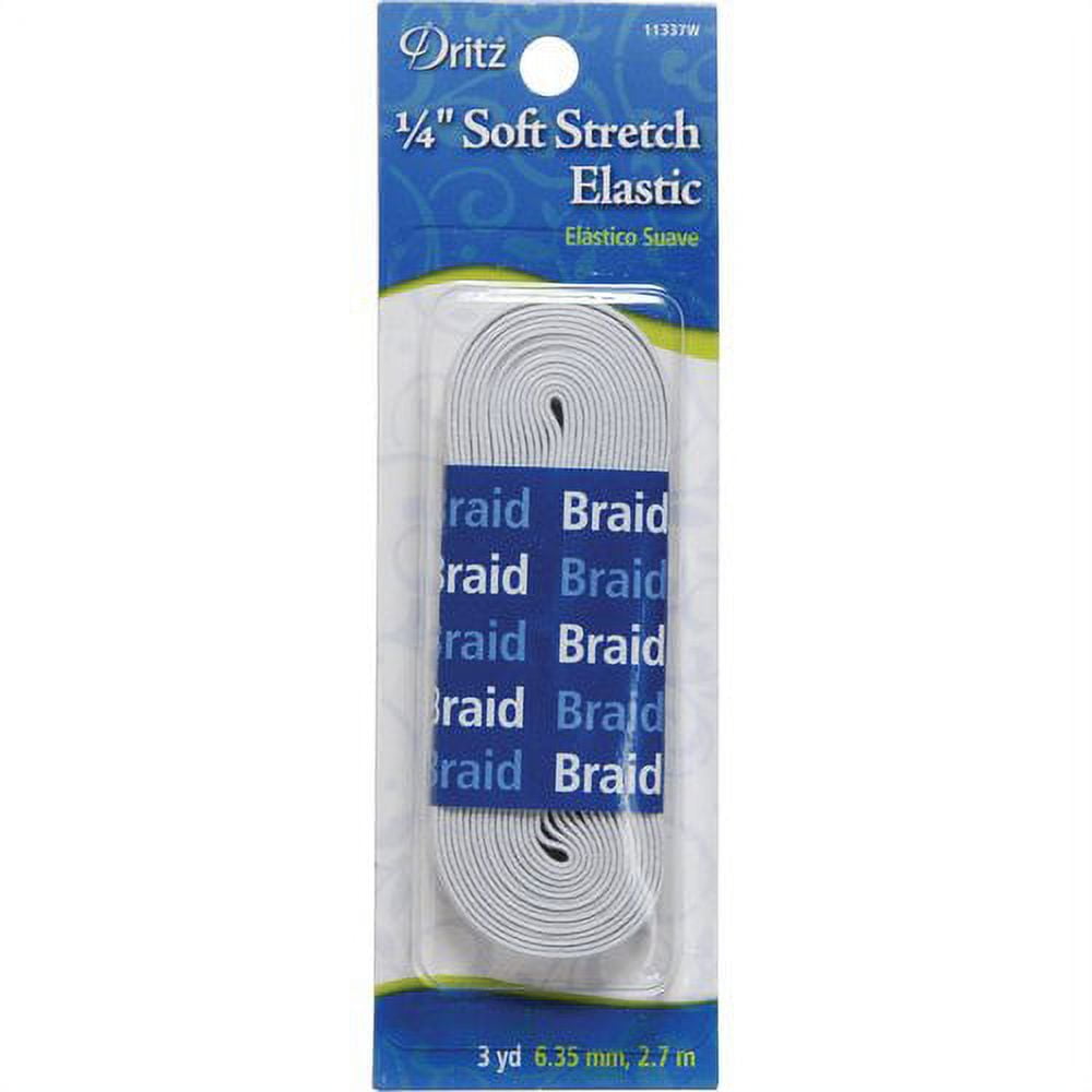 Dritz 1/4" White Soft Stretch Elastic, 3 Yd. - Walmart.com