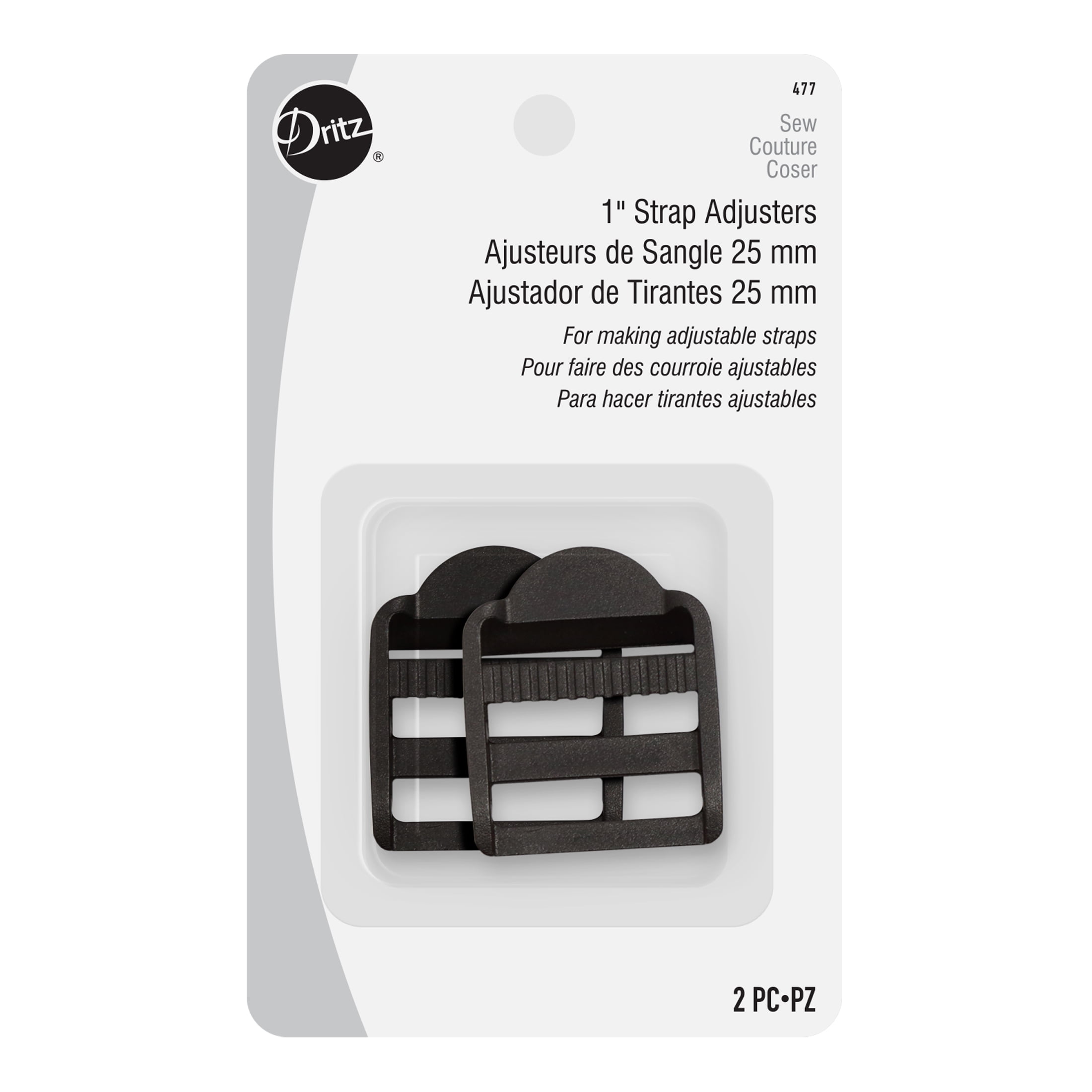 Dritz 1" Black Adjusters Strap, 2 Count - Walmart.com