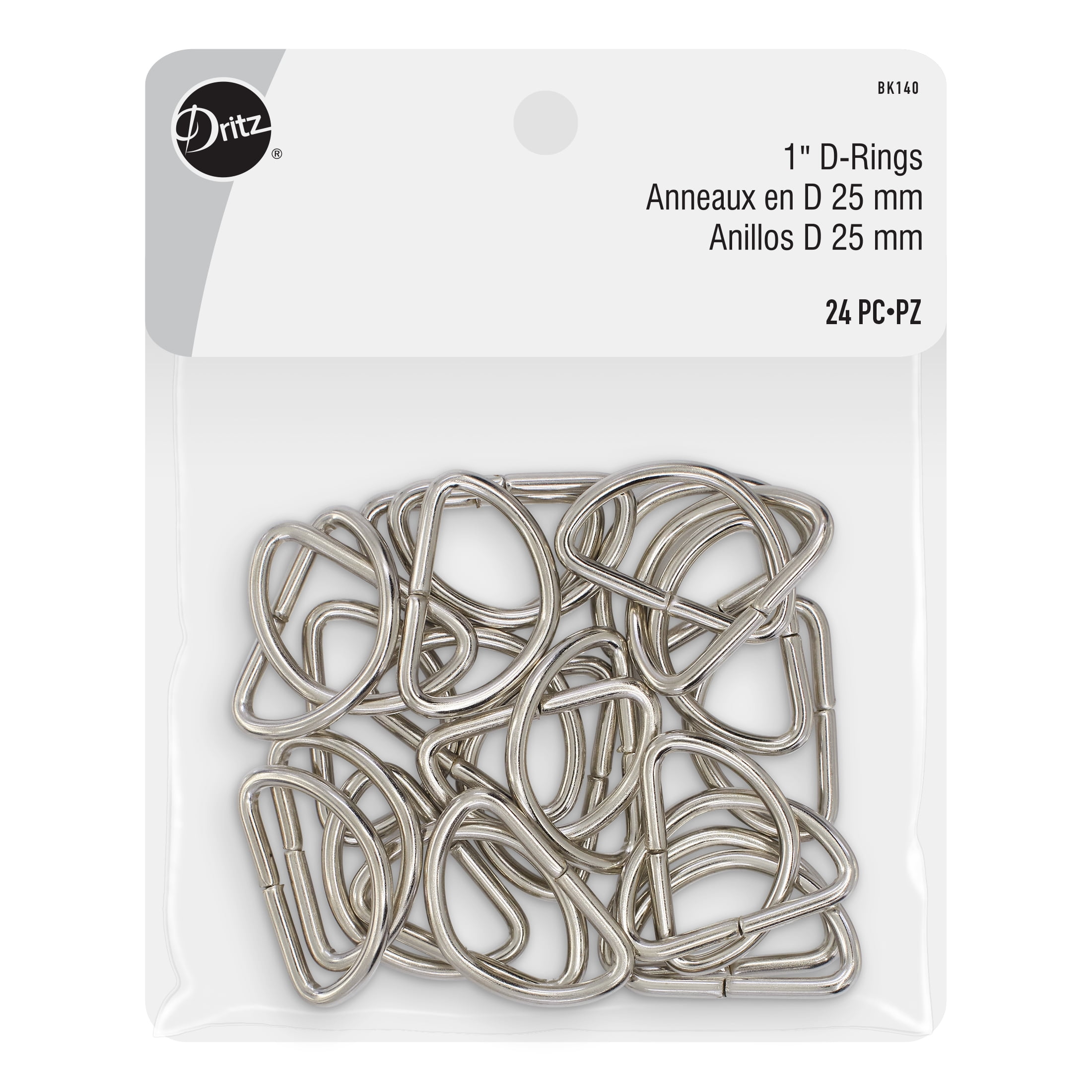 Dritz 1" D-Rings, Silver, 24 pc - Walmart.com
