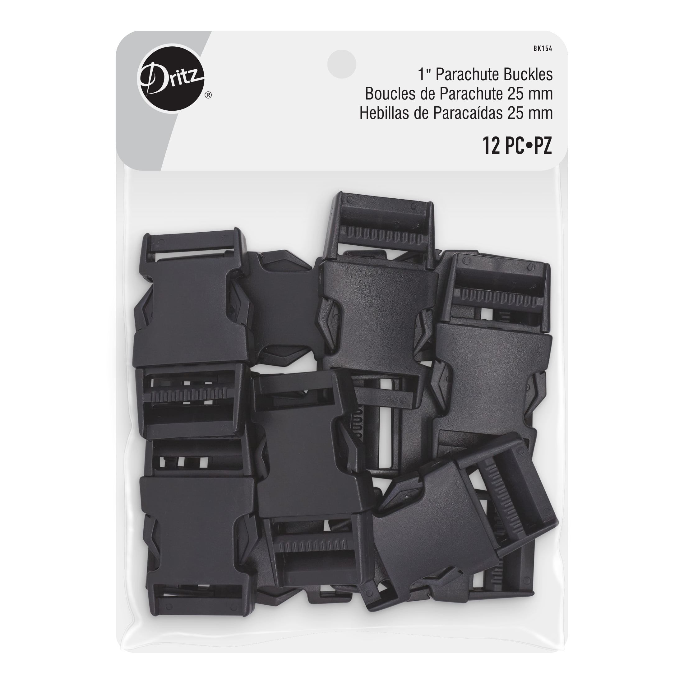 Dritz 1" Parachute Buckles, Black, 12 Pc - Walmart.com