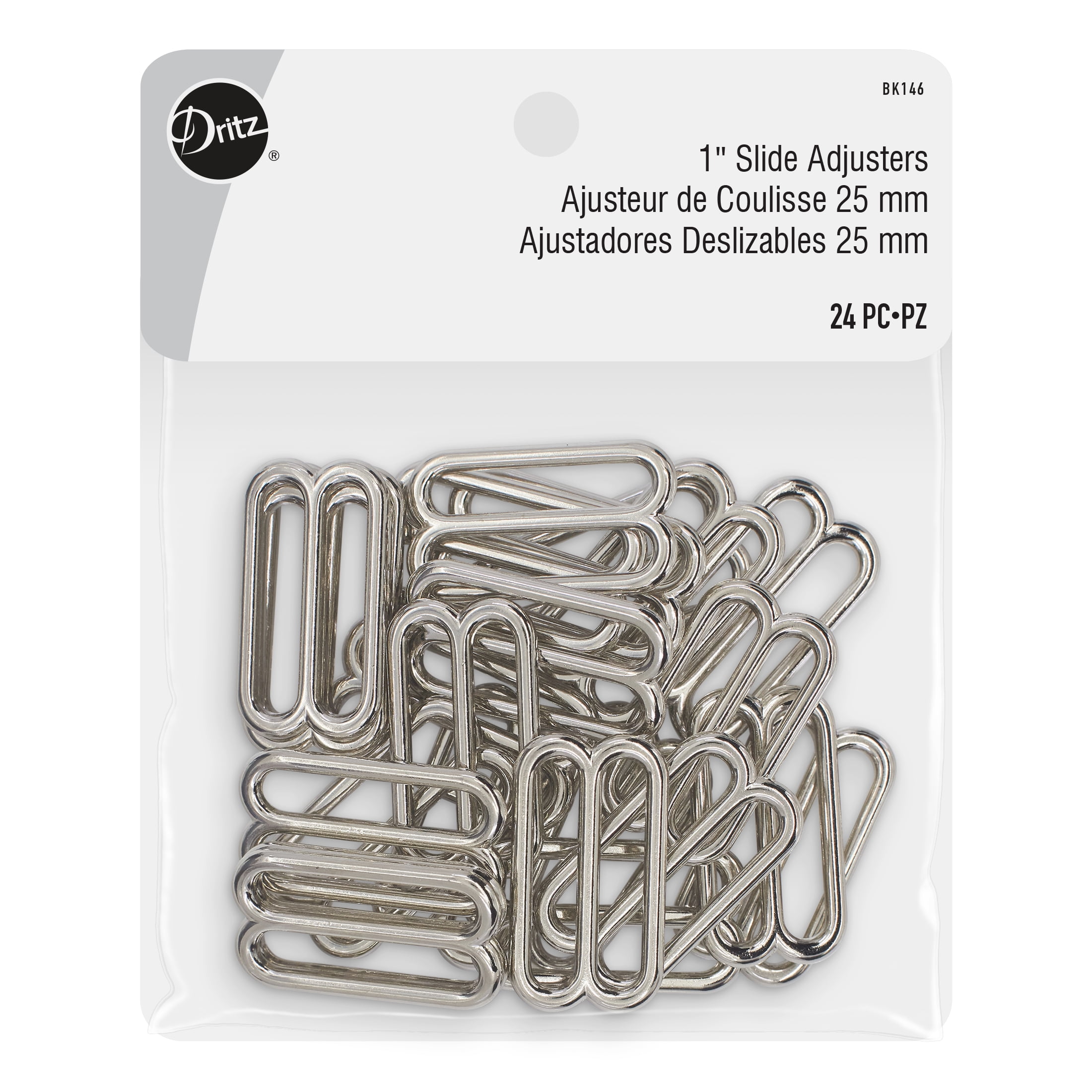 Dritz 1" Slide Adjusters, Silver, 24 Pc - Walmart.com