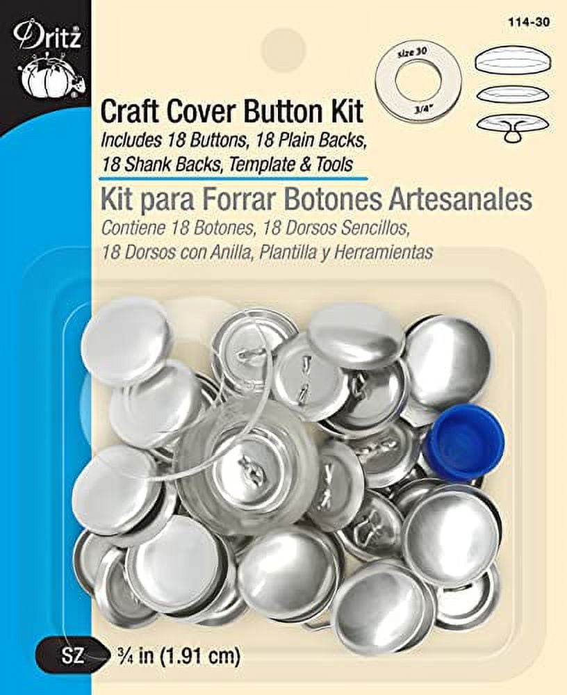 Dritz 114-30 Craft Cover Button Kit with Tools, Size 30 - 3/4-Inch, 18 ...