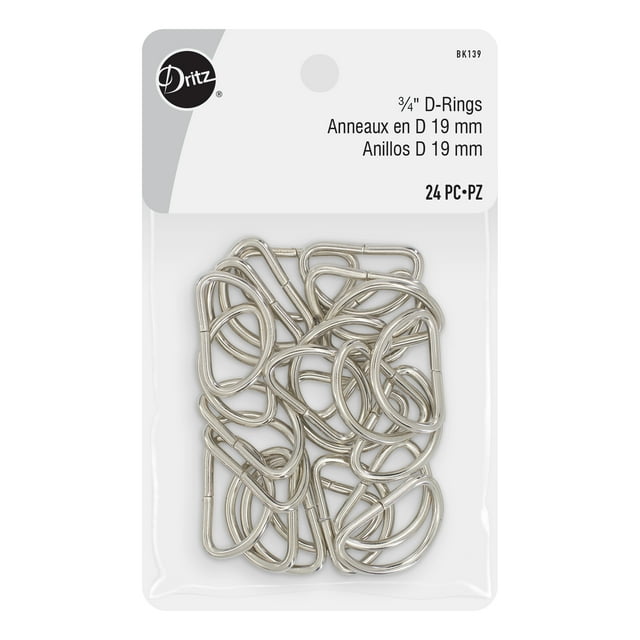 Dritz 3/4" D-Rings, Silver, 24 pc - Walmart.com