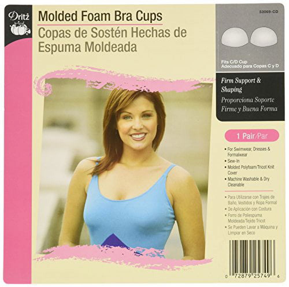 Dritz 53069-CD Molded Foam Bra Cups, C/D, White - Walmart.com