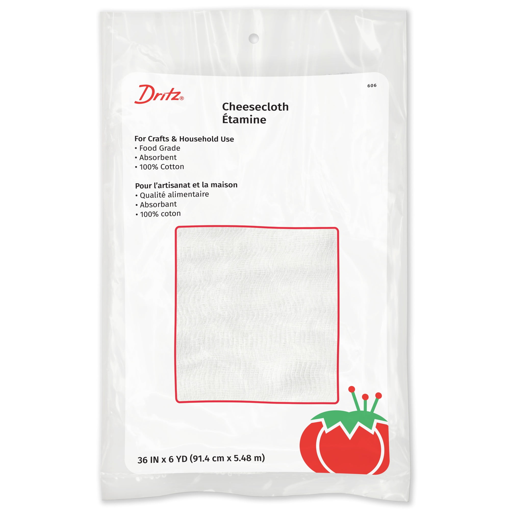 Dritz Food Grade Cotton Cheesecloth for Craft & Household Use, 36" x 6 ...