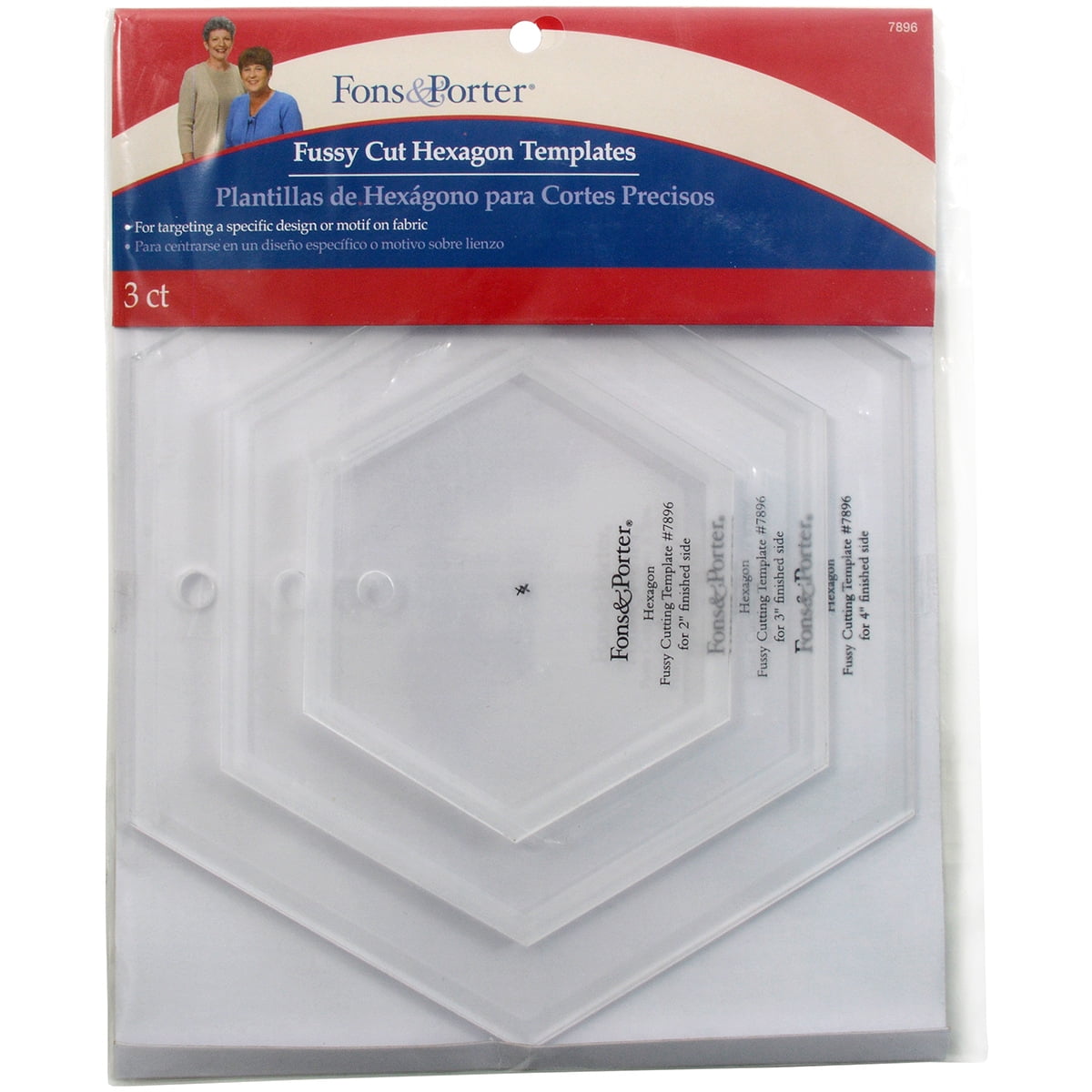 Dritz 7896 Fons & Porter Fussy Cut Templates-Hexagons - Walmart.com