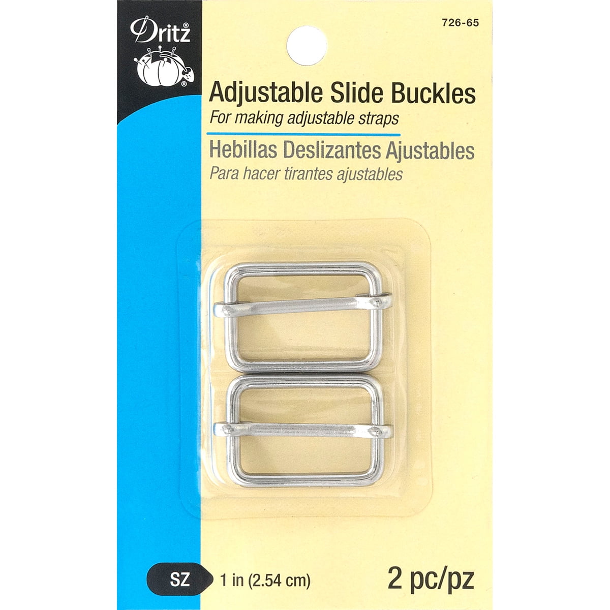 Dritz Adjustable Slide Buckle, 1", 2pk, Nickel - Walmart.com