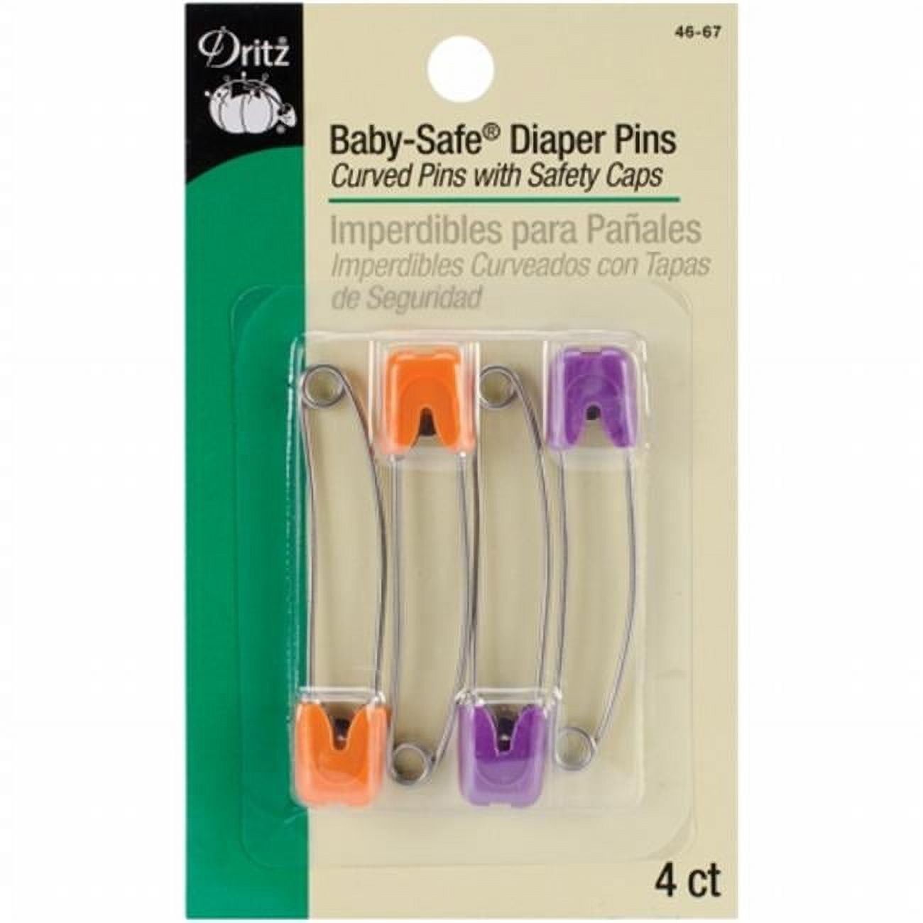 Dritz Baby Safe Diaper Pins 4/Pkg-Assorted Colors - Walmart.com