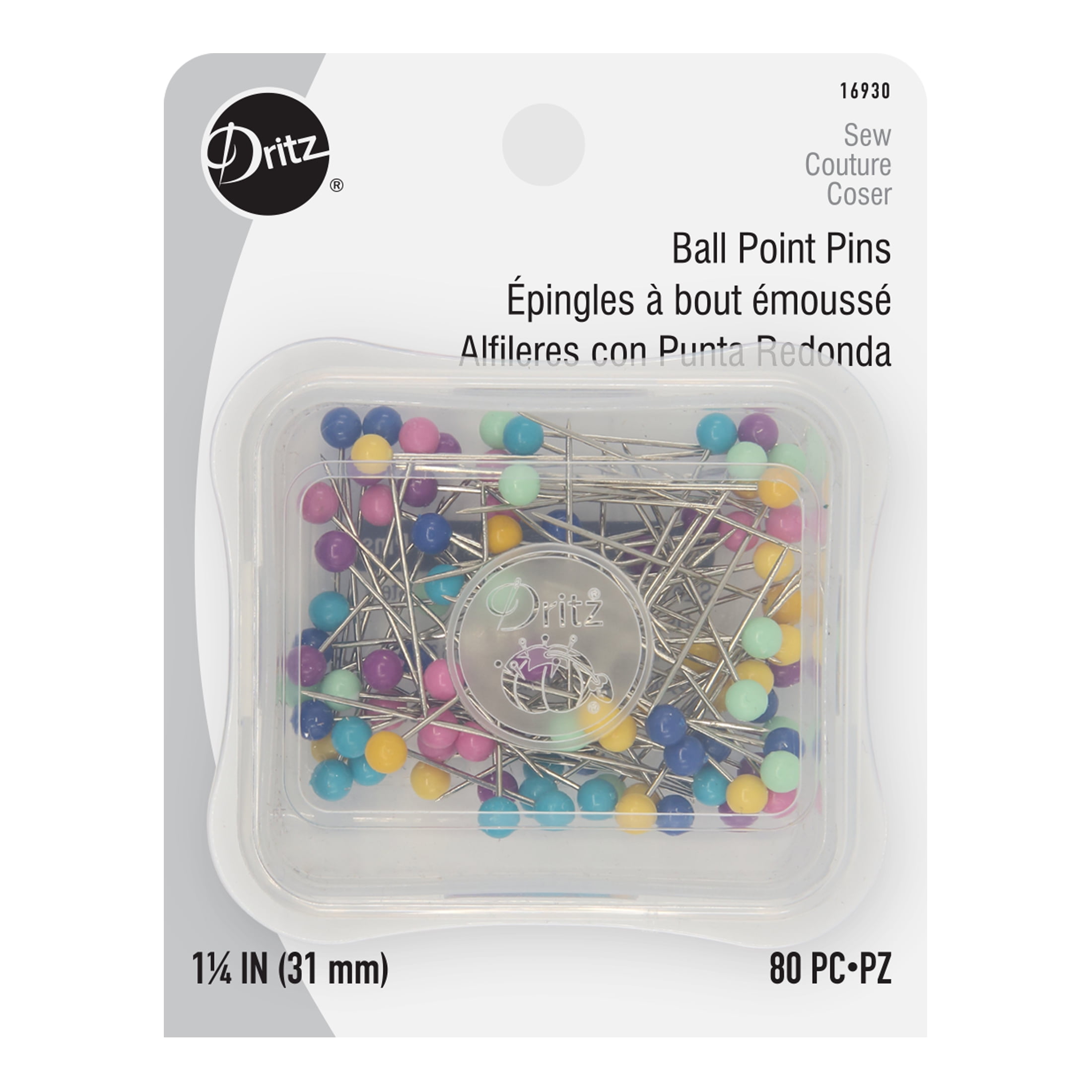 Dritz Ball Point Pins, 80 Count - Walmart.com