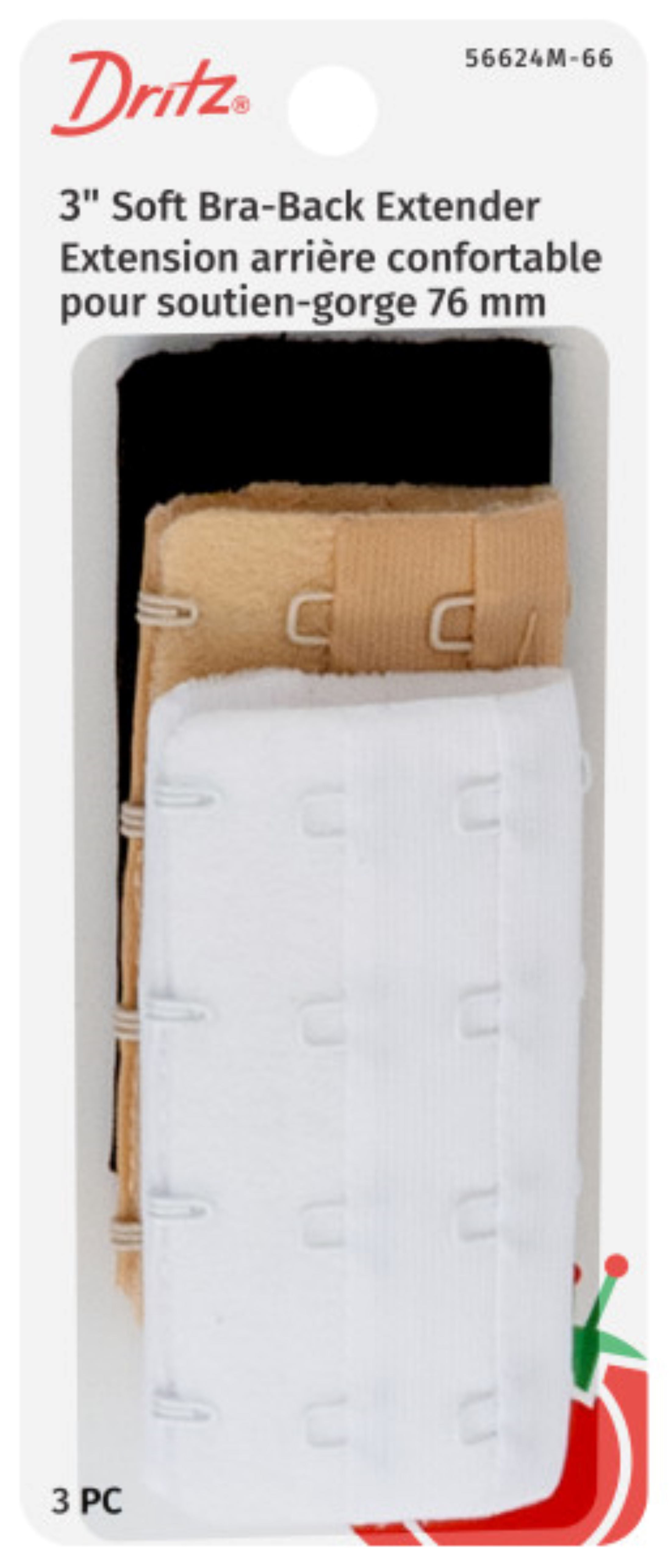 Dritz Bra-Back Extender Soft Comfort 3-Pack Multicolor for Comfortable ...