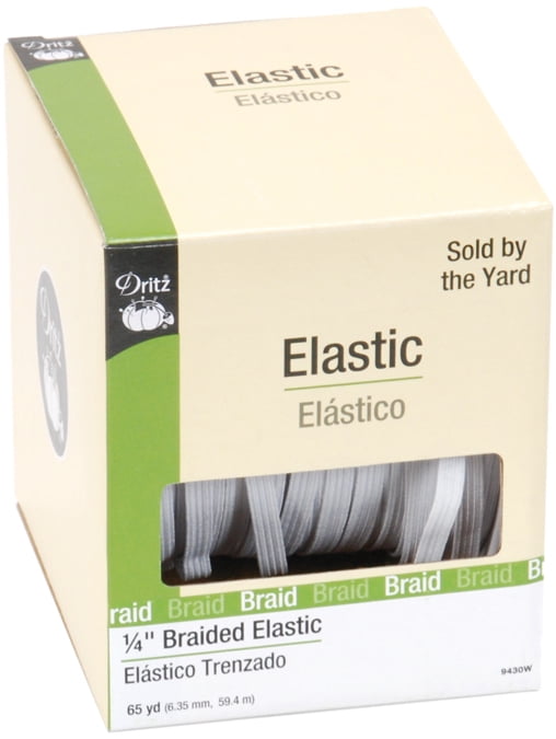 Dritz Braided Elastic 1/4"X65yd White - Walmart.com