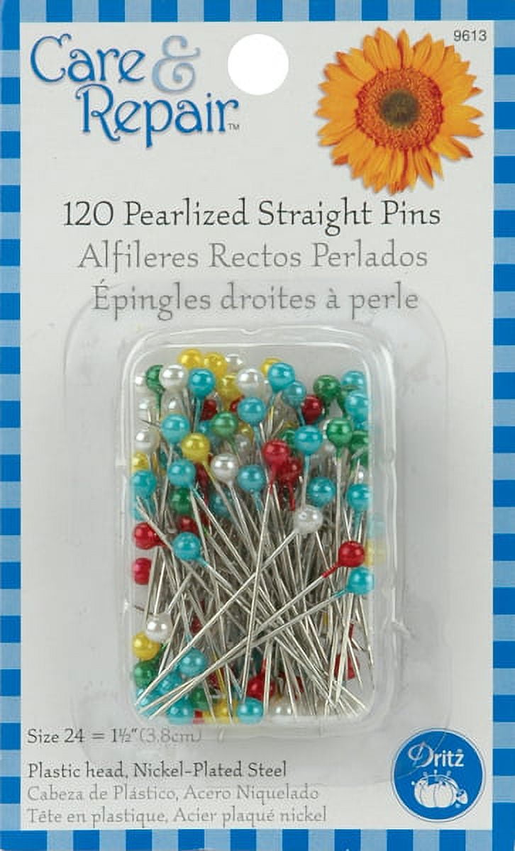 Dritz Care & Repair Pearlized Straight Pins 120/Pkg-Size 24 - Walmart.com