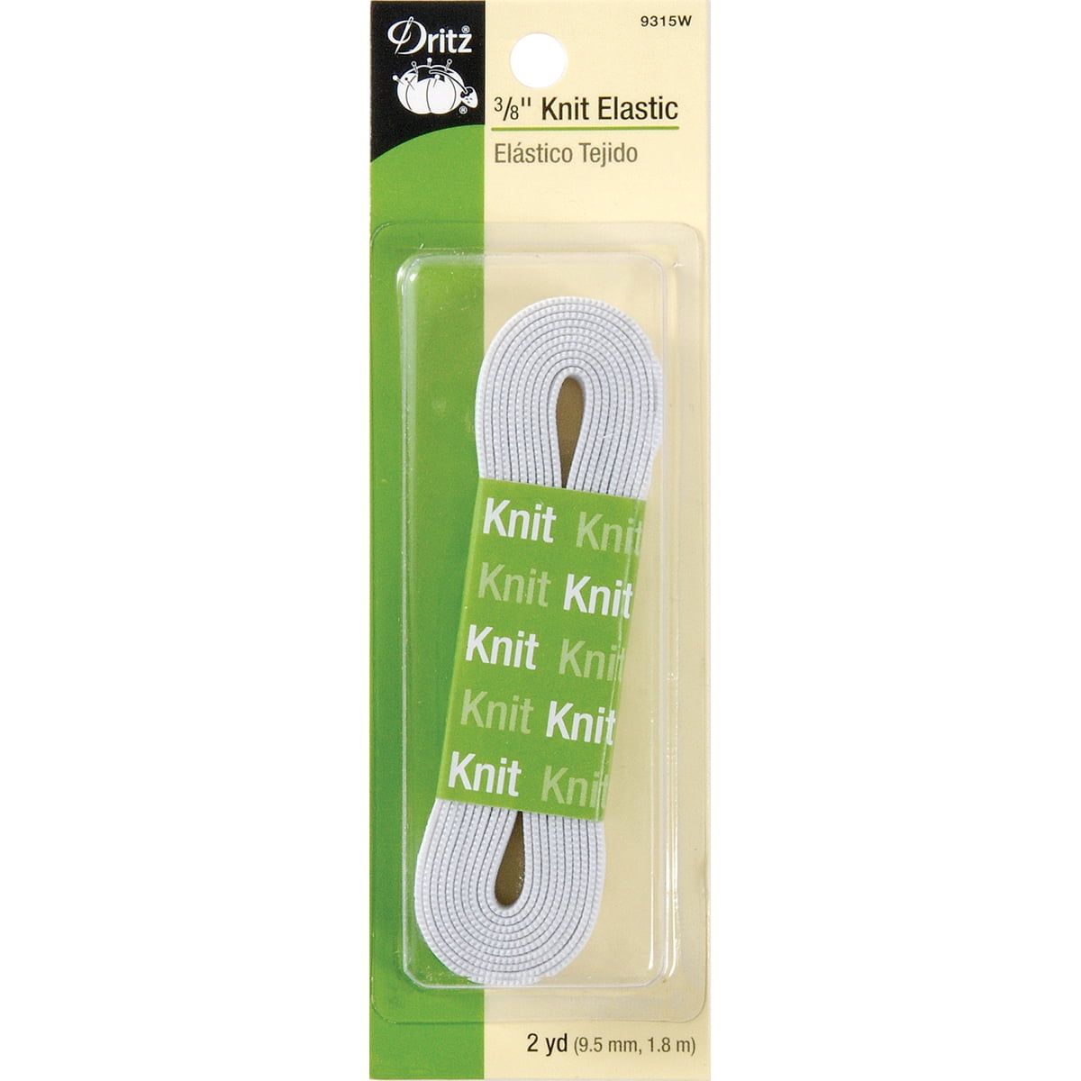 Dritz Elastic Knit 3/8"x2yd Pkg White - Walmart.com
