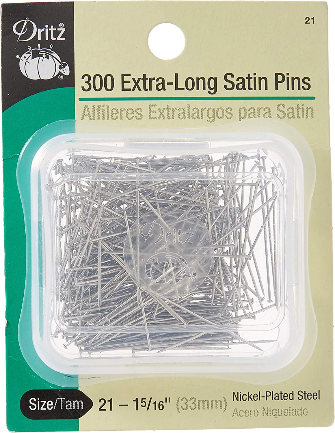300Pk Extra Long Satin Pins - Size 21 - Walmart.com