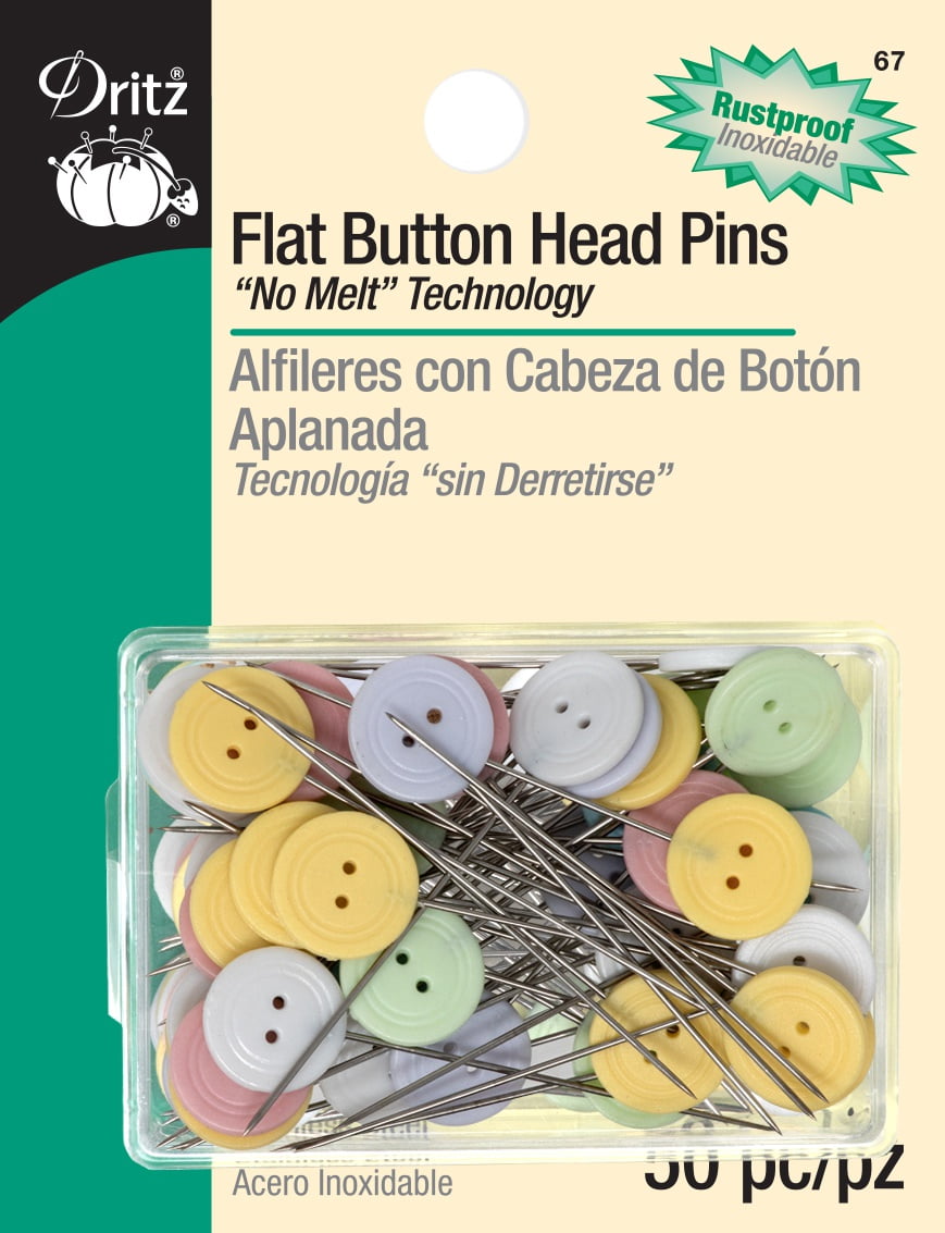 Dritz Flat Button Head Pins 50/Pkg - Walmart.com