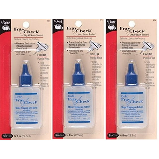 Dritz Fray Check Liquid Seam Sealant, 0.75 oz. (3 Pack) - Walmart.com