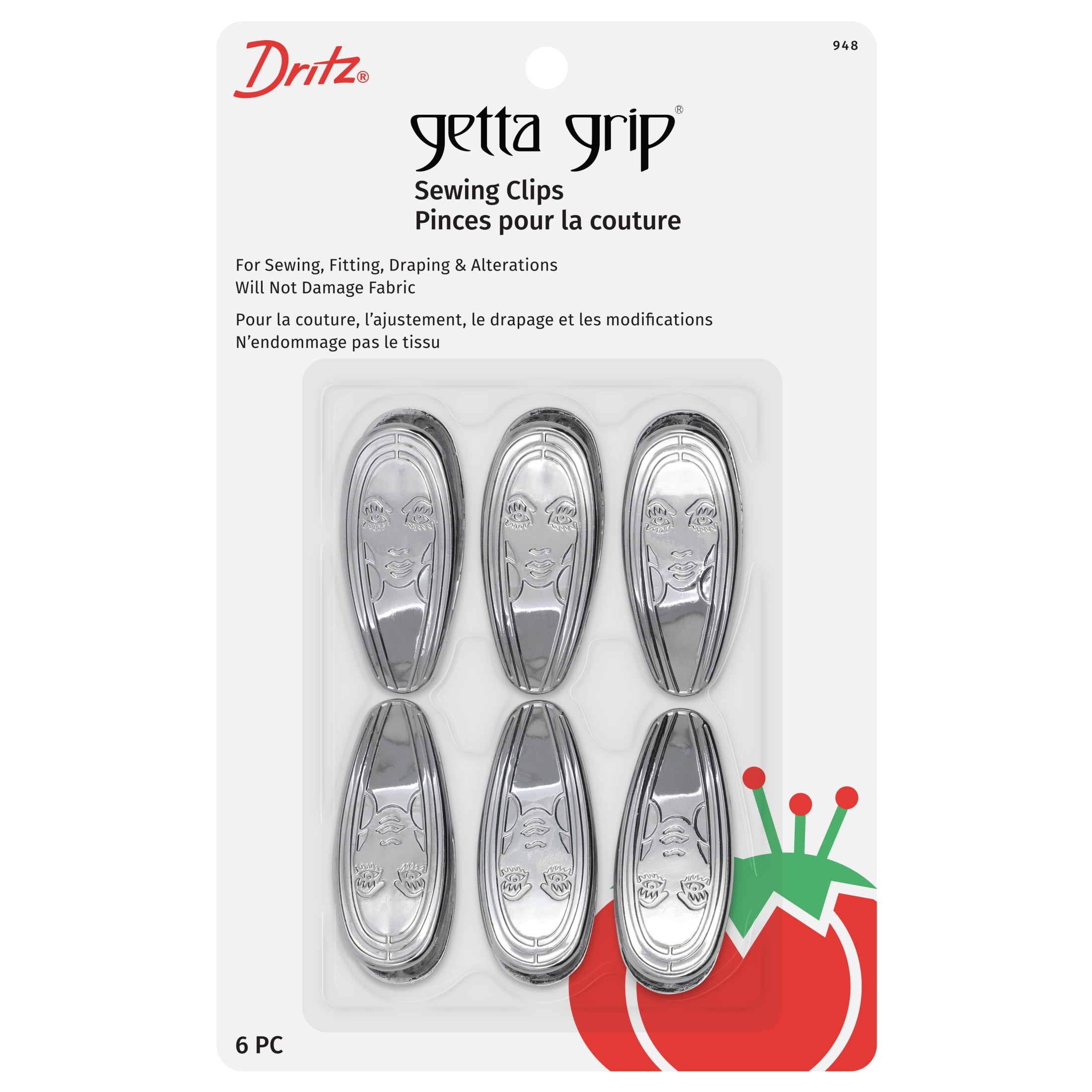 Dritz Getta Grip Sewing Clips, 6 Count, Silver - Walmart.com
