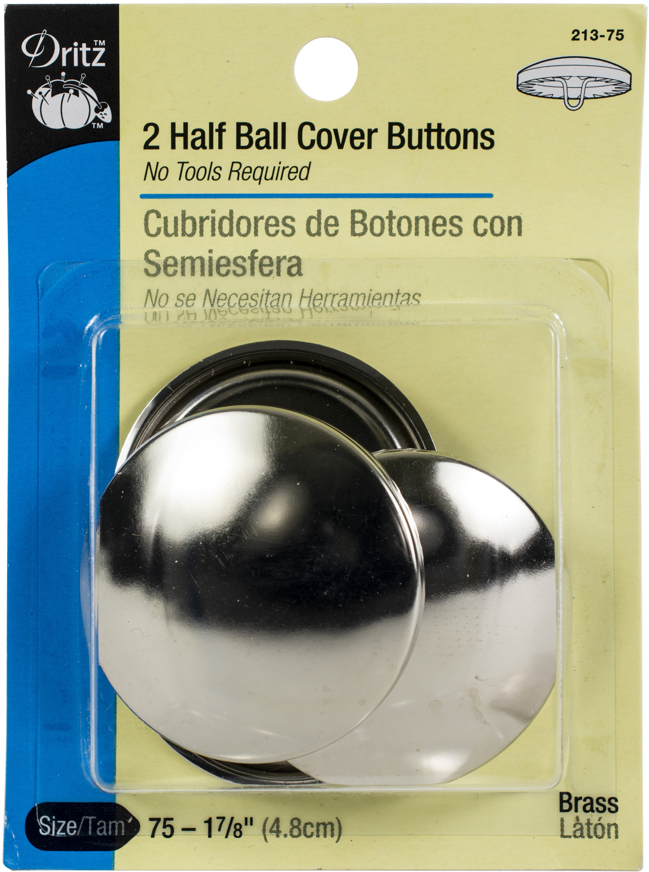 Dritz Half-Ball Cover Buttons 2-1/2"-Size 75 1-7/8" 2/Pkg - Walmart.com