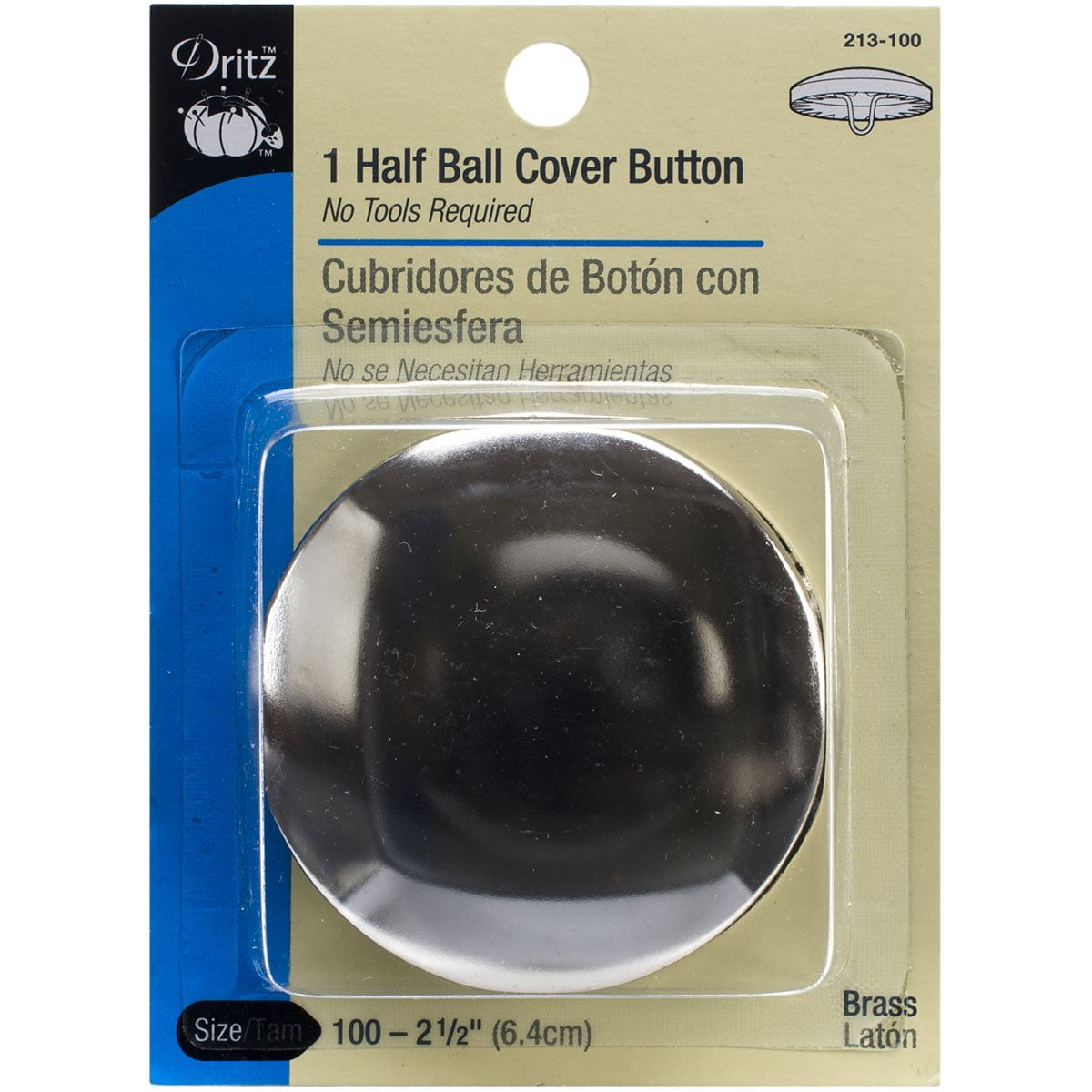 Dritz Half-Ball Cover Buttons-Size 100 2-1/2" 1/Pkg - Walmart.com
