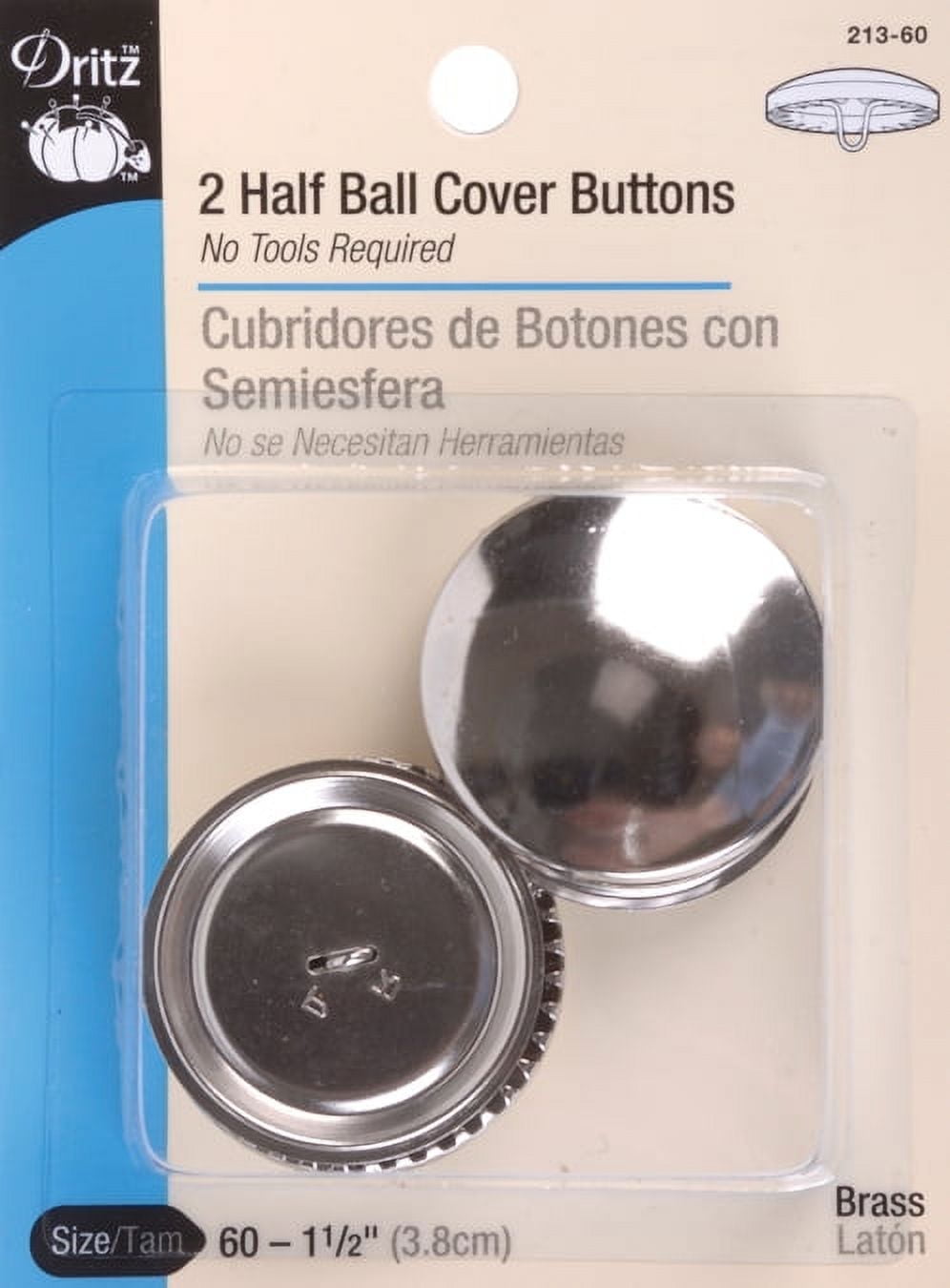 Dritz Half-Ball Cover Buttons-Size 60 1-1/2" 2/Pkg - Walmart.com