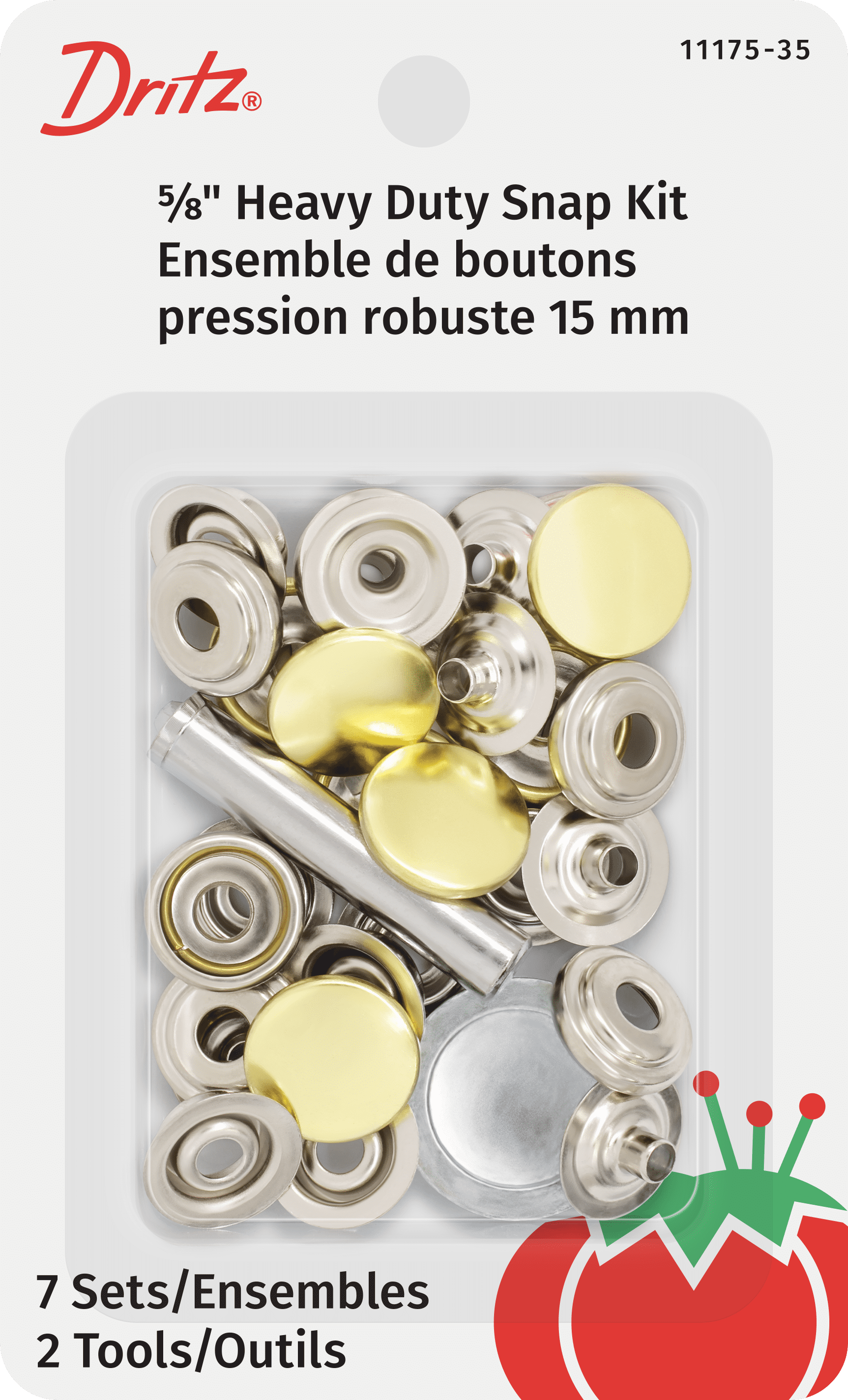 Dritz Heavy Duty Snap Kit, 7 Count, Gold - Walmart.com