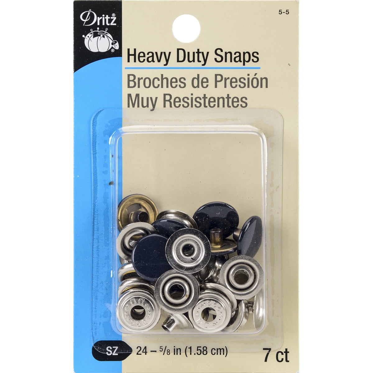 Dritz Heavy Duty Snaps Size 24 Navy 7pc - Walmart.com