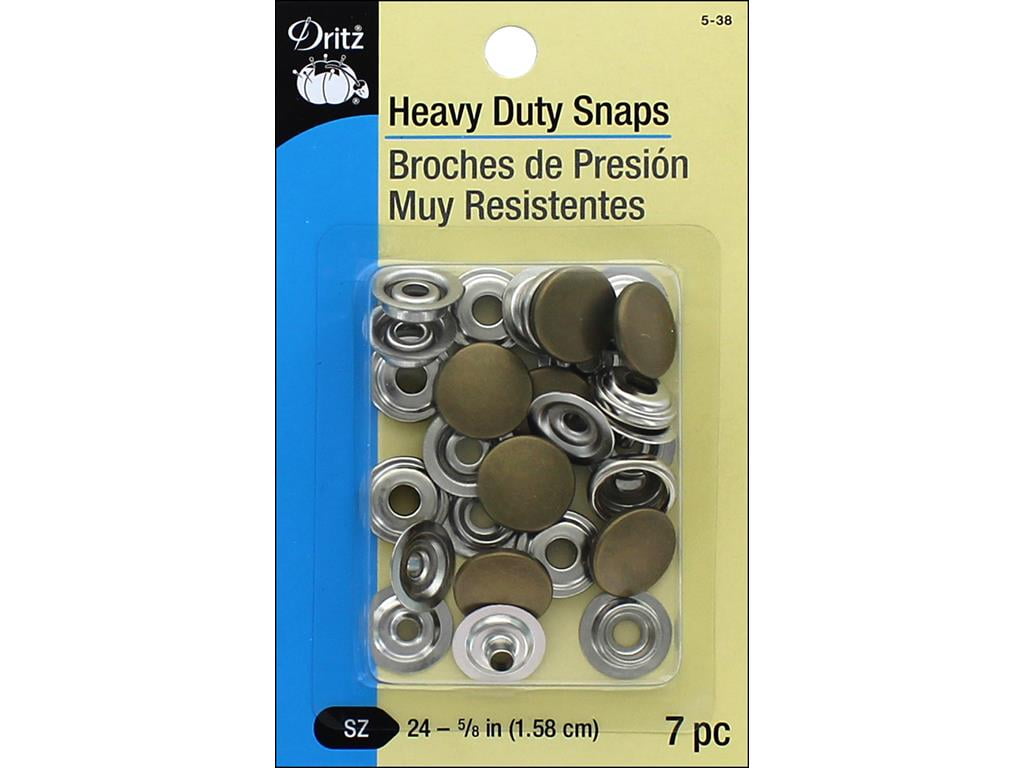 Dritz Heavy Duty Snaps Size 24 Ant Brass 7pc - Walmart.com