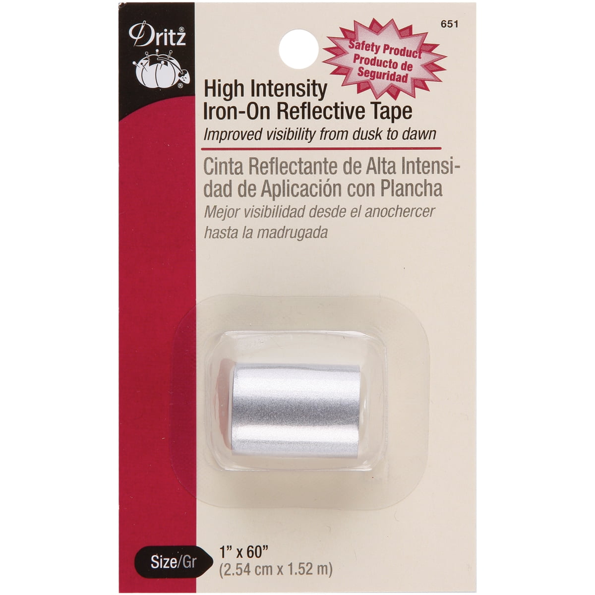 Dritz High Intensity Iron-On Reflective Tape 1"X60"-Gray - Walmart.com