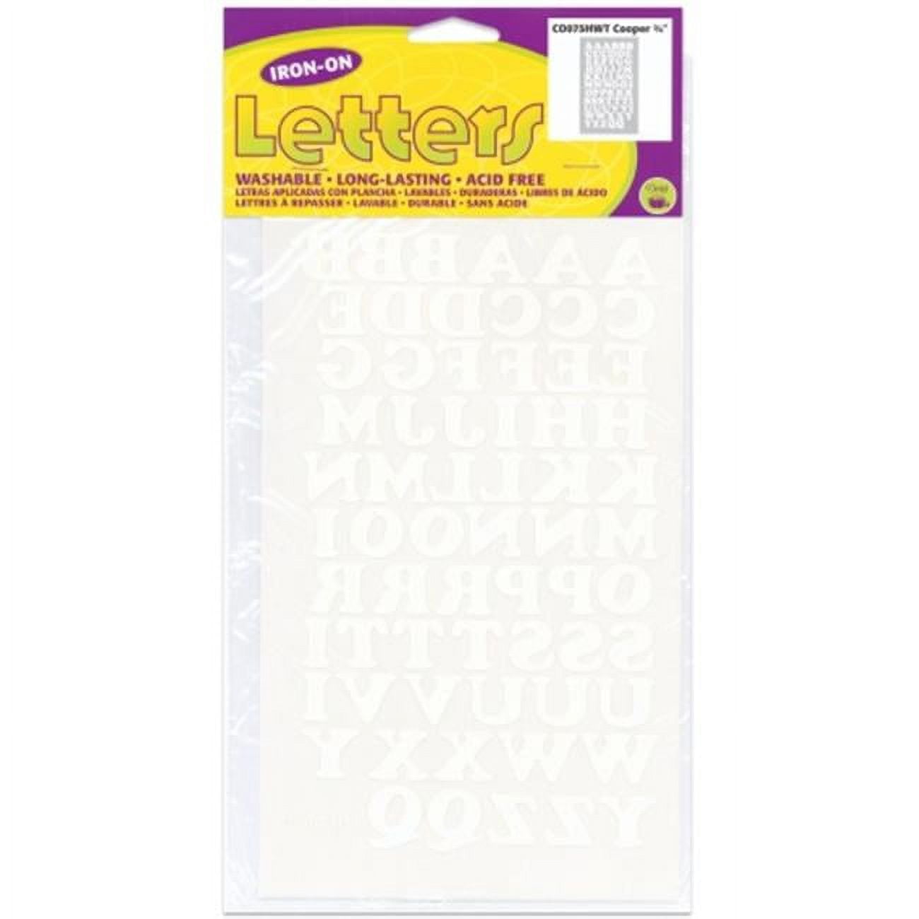 Dritz Iron-On Letters Soft Flock 3/4" Cooper-White - Walmart.com