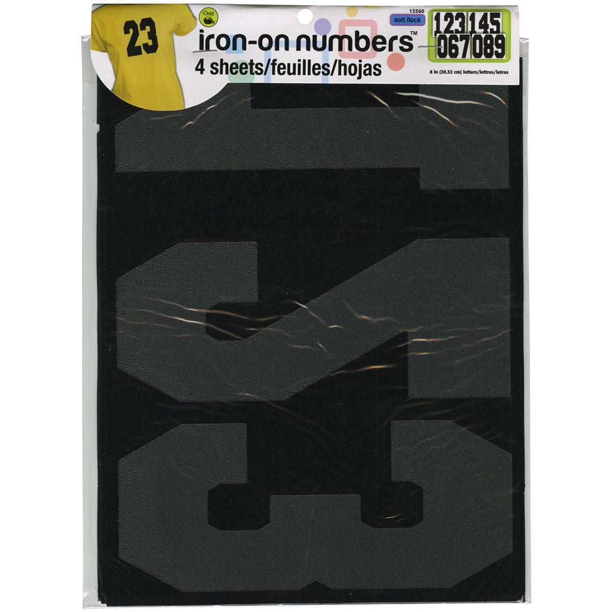 Dritz Iron-On Numbers Soft Flock - 8" Athletic-Black - Walmart.com