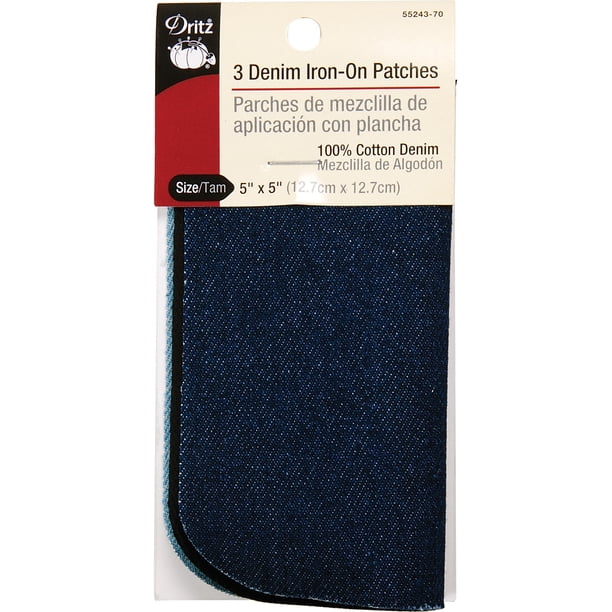 Dritz Iron-On Patches 5"X5" 3/Pkg-Assorted Denim - Walmart Business ...