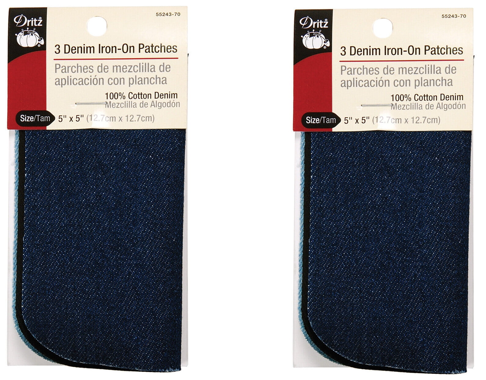 Dritz Iron-On Patches 5"X5" 3/pkg, Assorted Denim, 2-pack - Walmart.com